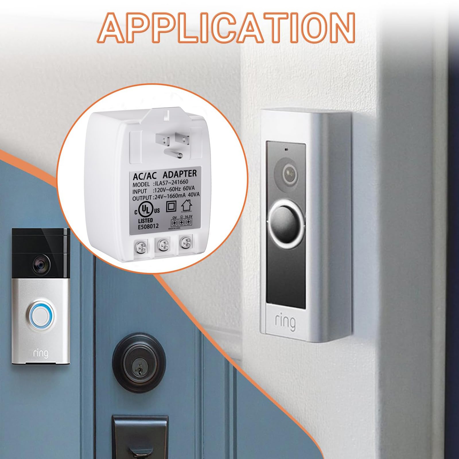24V 40VA Plugin Transformer for Ecobee, Sensi,Nest and Honeywell All Versions of Ring Doorbell Thermostat