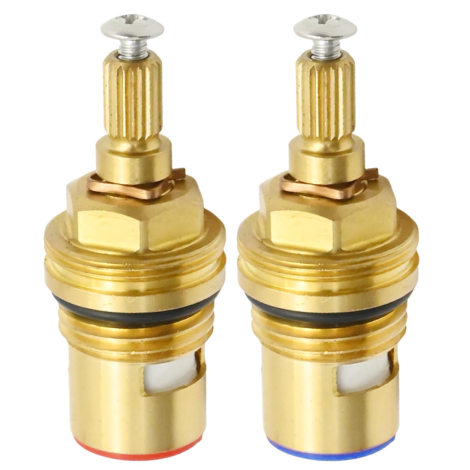 VIKKSAER 2PCS 1/2 Inch Hot & Cold Ceramic Cartridge, 2 Hole Mount Tap Faucet Cartridges, Replaces 45882000 45883000