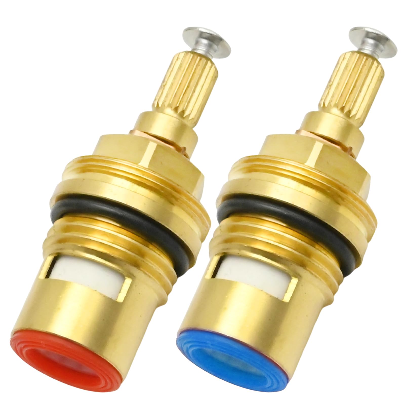 VIKKSAER 2PCS 1/2 Inch Hot & Cold Ceramic Cartridge, 2 Hole Mount Tap Faucet Cartridges, Replaces 45882000 45883000