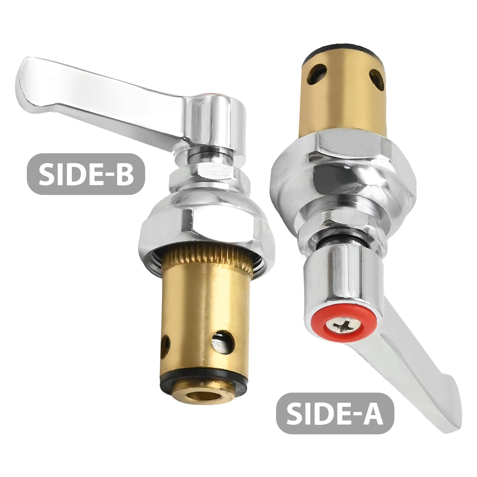 Anxingo 002714-40 Handle Stem Assembly, Replacement for T&S Faucets, Red Hot Side Spindle Assembly Valve Replacement Part