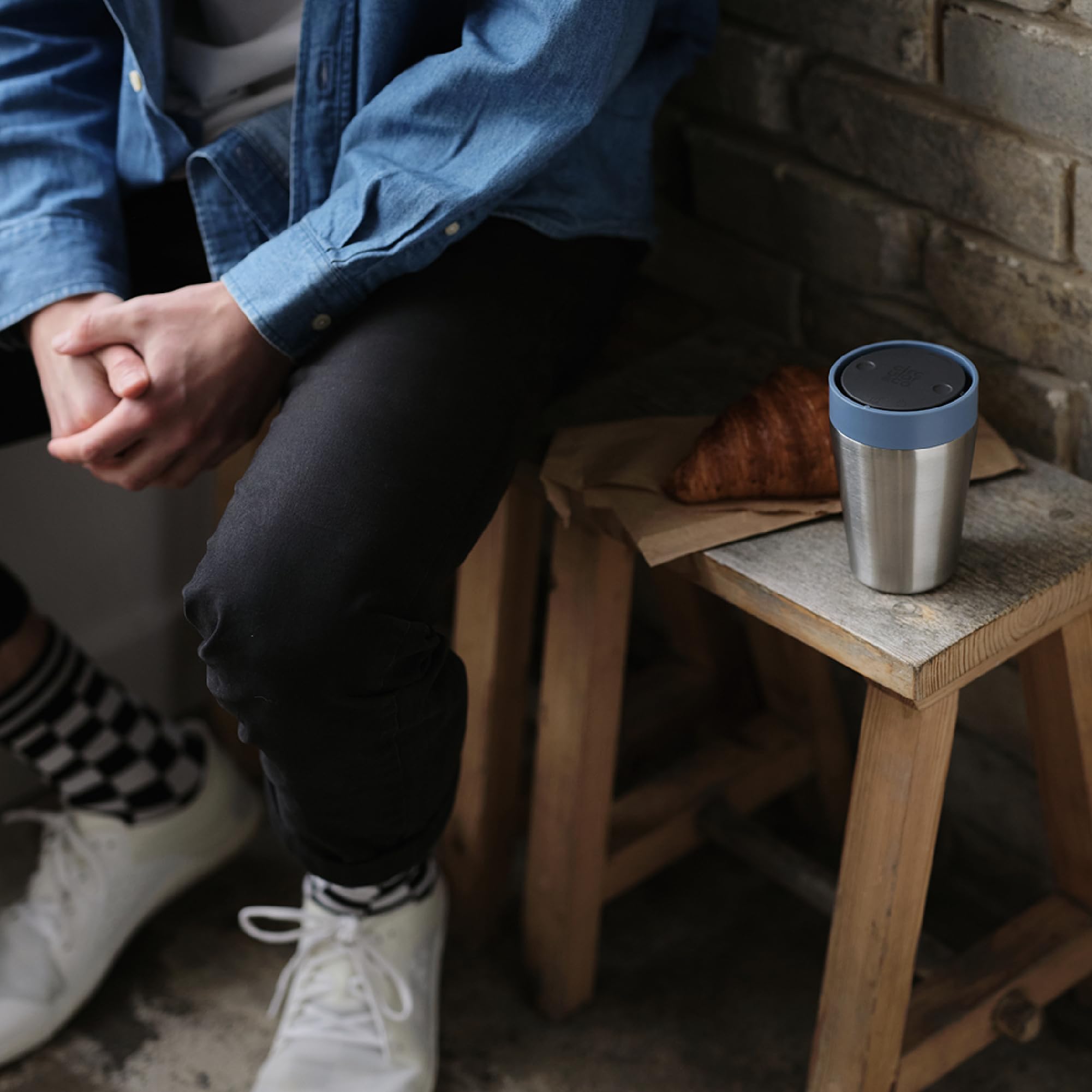 Circular & Co Stainless Steel Coffee Cup - 16oz - Insulated Reusable Travel Mug - Made from Recycled Stainless Steel - 100% Leakproof Coffee Mug - Fully Lockable 360 Drinking - Insulated for 6 Hours