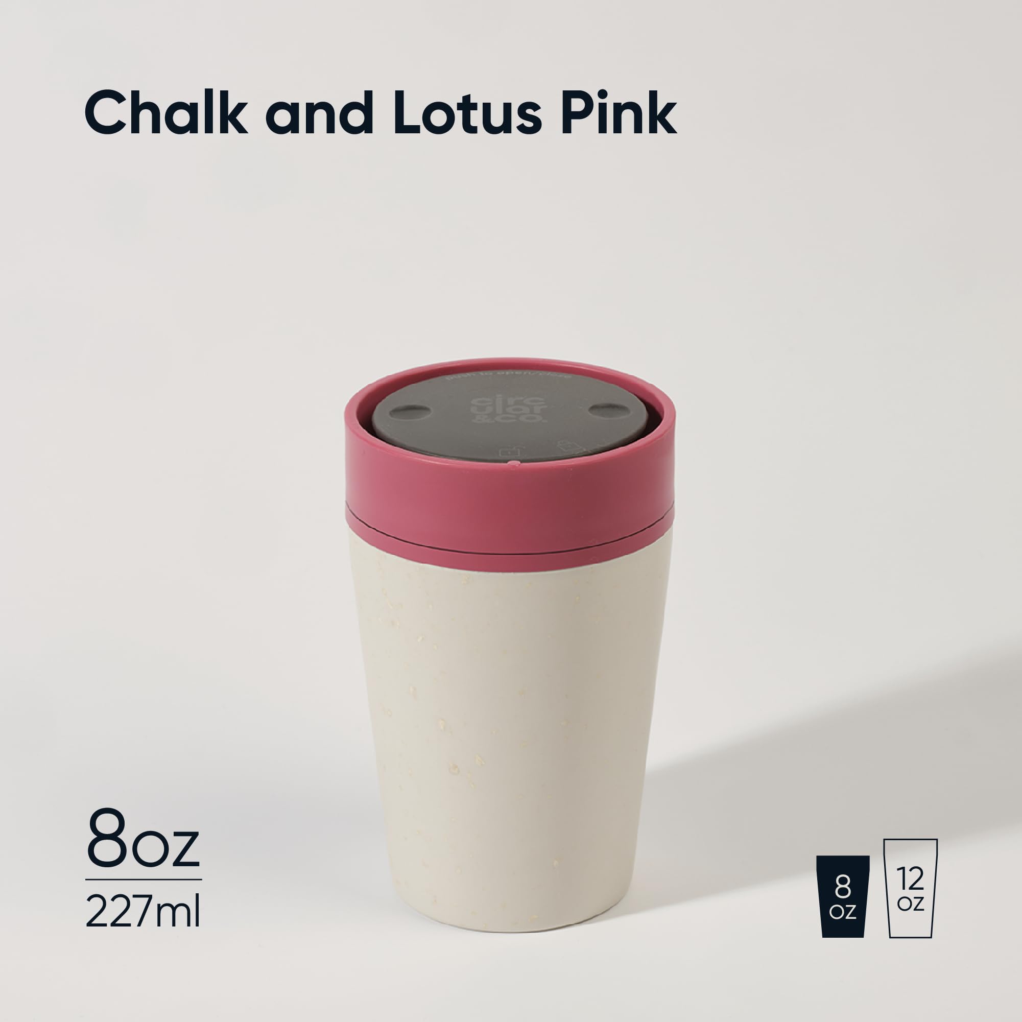 Circular & Co Reusable Coffee Cup - 8oz - 100% Leakproof Travel Mug - Made from Recycled Coffee Cups - Sustainble Coffee Tumbler - 360 Drinking - BPA Free - Dishwasher Safe