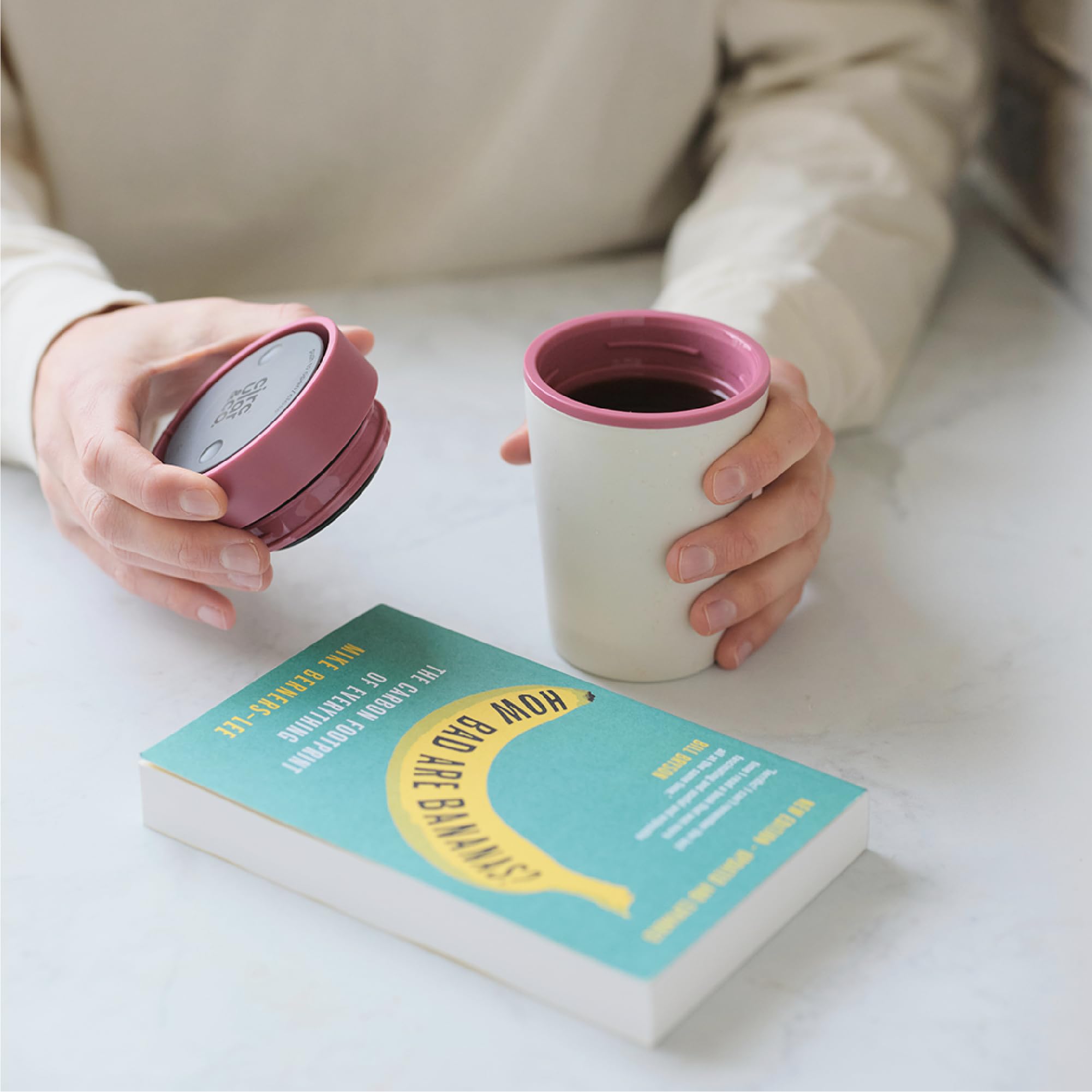 Circular & Co Reusable Coffee Cup - 12oz - 100% Leakproof Travel Mug - Made from Recycled Coffee Cups - Sustainble Coffee Tumbler - 360 Drinking - BPA Free - Dishwasher Safe