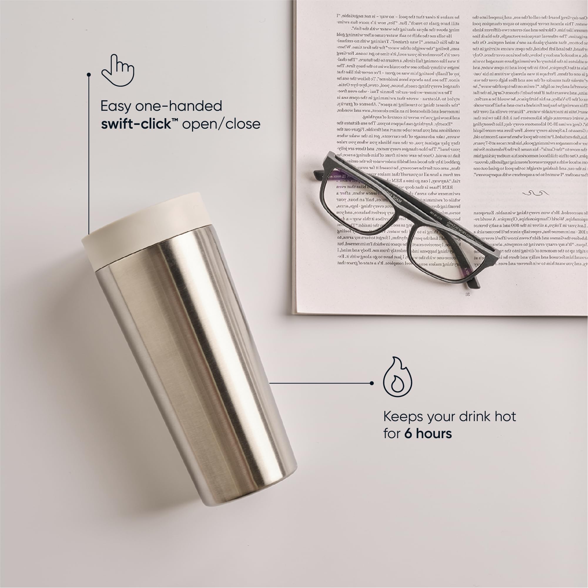 Circular & Co Stainless Steel Coffee Cup - 16oz - Insulated Reusable Travel Mug - Made from Recycled Stainless Steel - 100% Leakproof Coffee Mug - Fully Lockable 360 Drinking - Insulated for 6 Hours