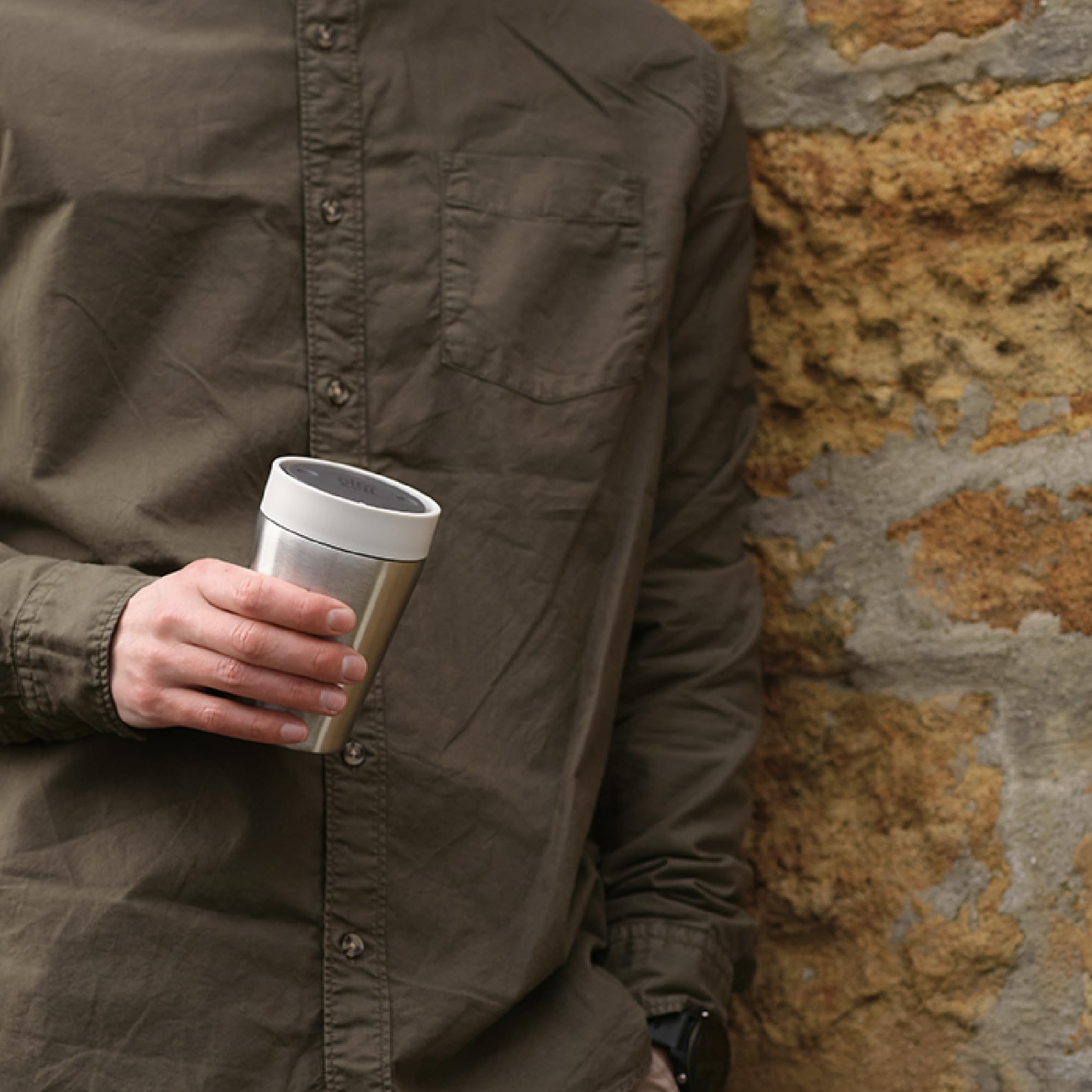 Circular & Co Stainless Steel Coffee Cup - 16oz - Insulated Reusable Travel Mug - Made from Recycled Stainless Steel - 100% Leakproof Coffee Mug - Fully Lockable 360 Drinking - Insulated for 6 Hours