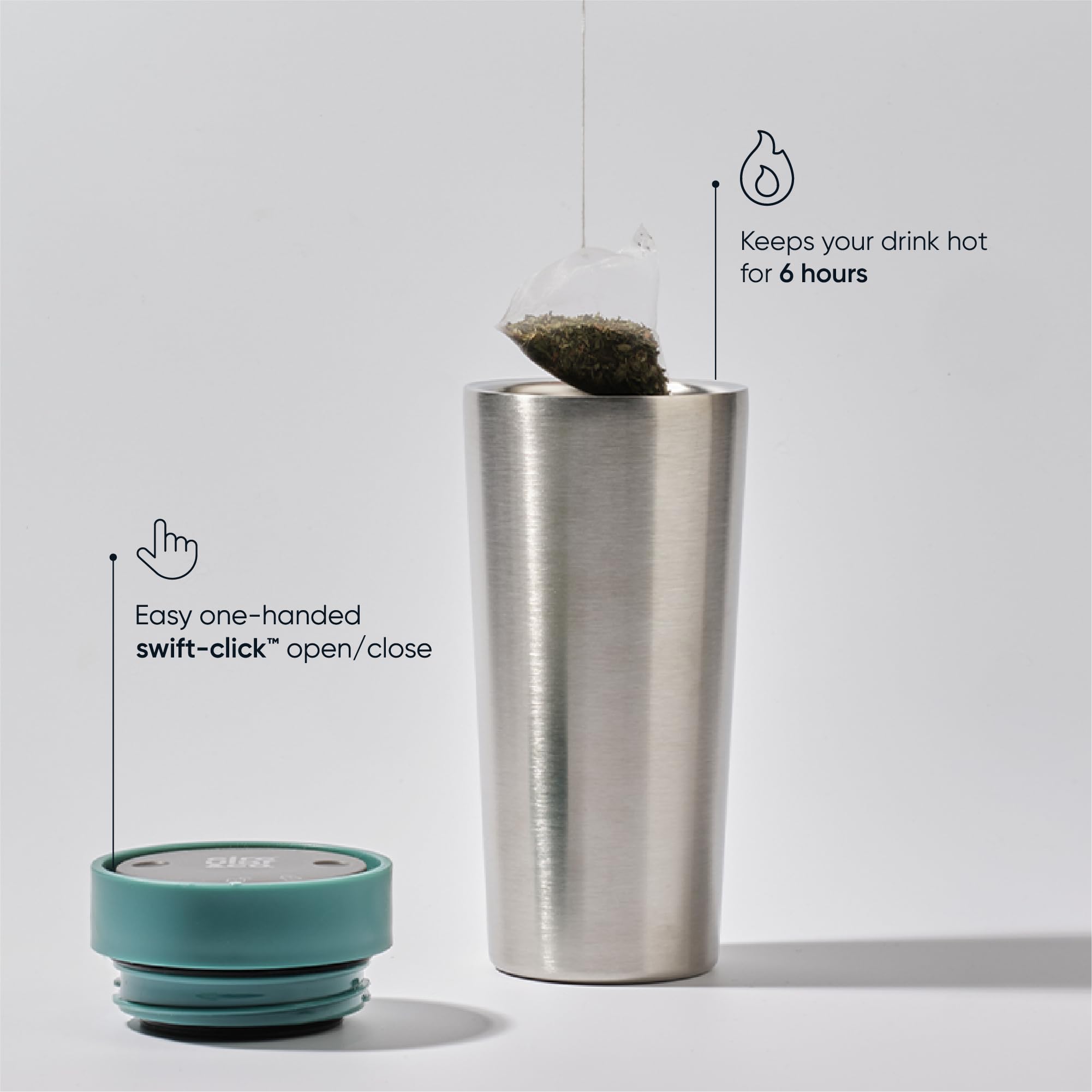 Circular & Co Stainless Steel Coffee Cup - 16oz - Insulated Reusable Travel Mug - Made from Recycled Stainless Steel - 100% Leakproof Coffee Mug - Fully Lockable 360 Drinking - Insulated for 6 Hours