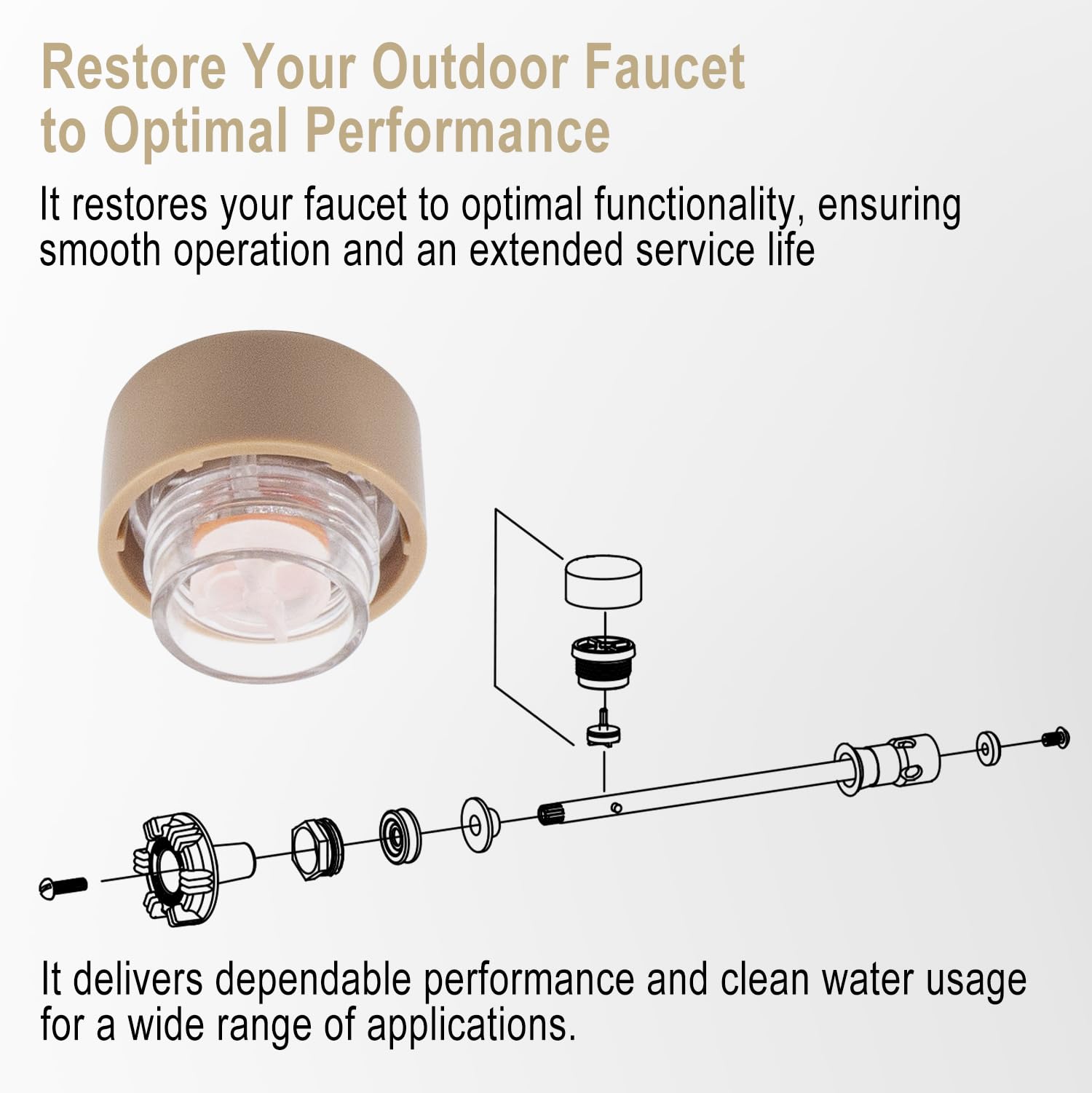 RK-17VB Vacuum Breaker Float Kit, Anti-Siphon Wall Faucet Repair Kit, Anti Siphon Valve Repair Kit, Compatible with Woodford Model 17 (4 Packs)