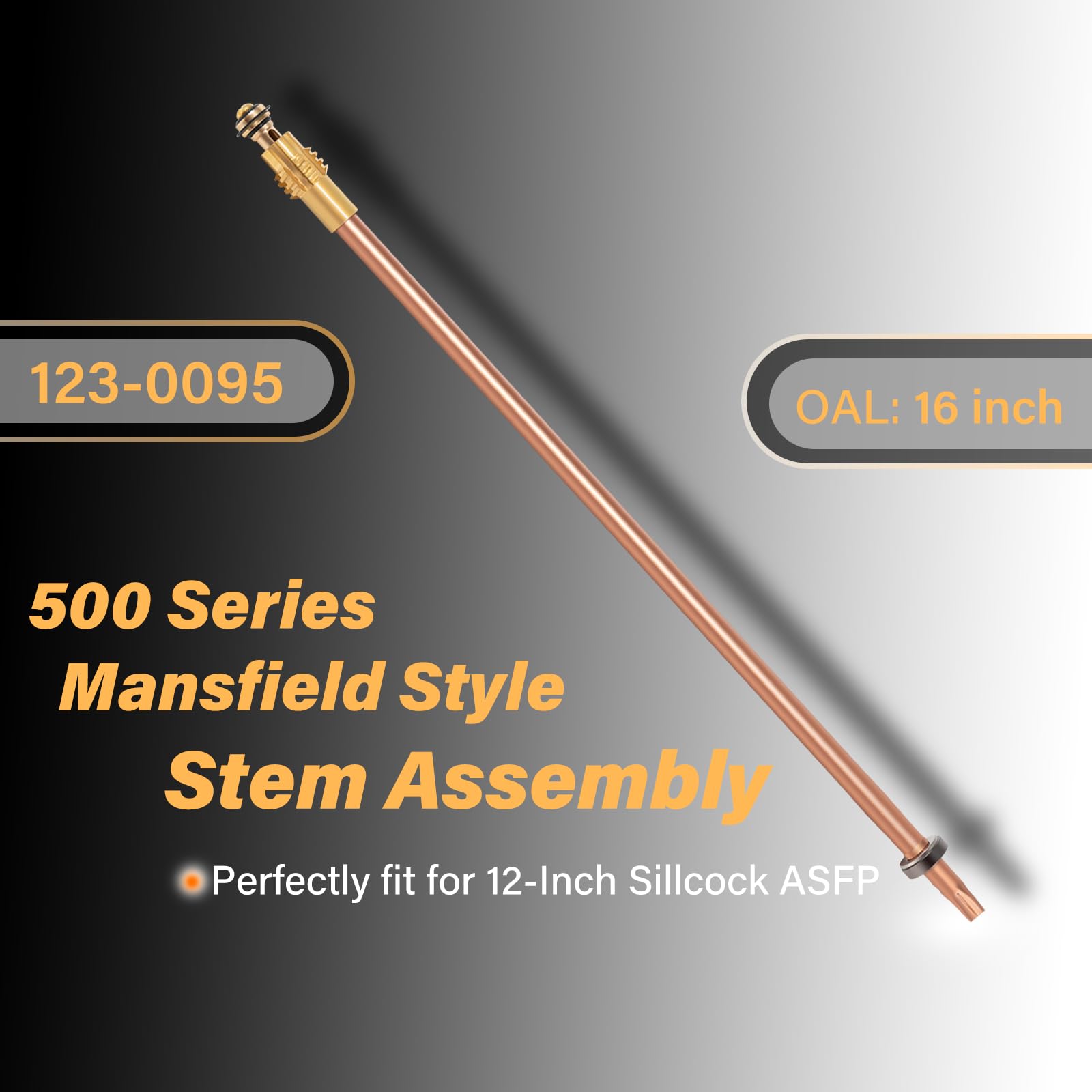 123-0095 500 Series Mansfield Style Stem Assembly Replacement Part For 12-Inch Sillcock ASFP (Overall length 16")