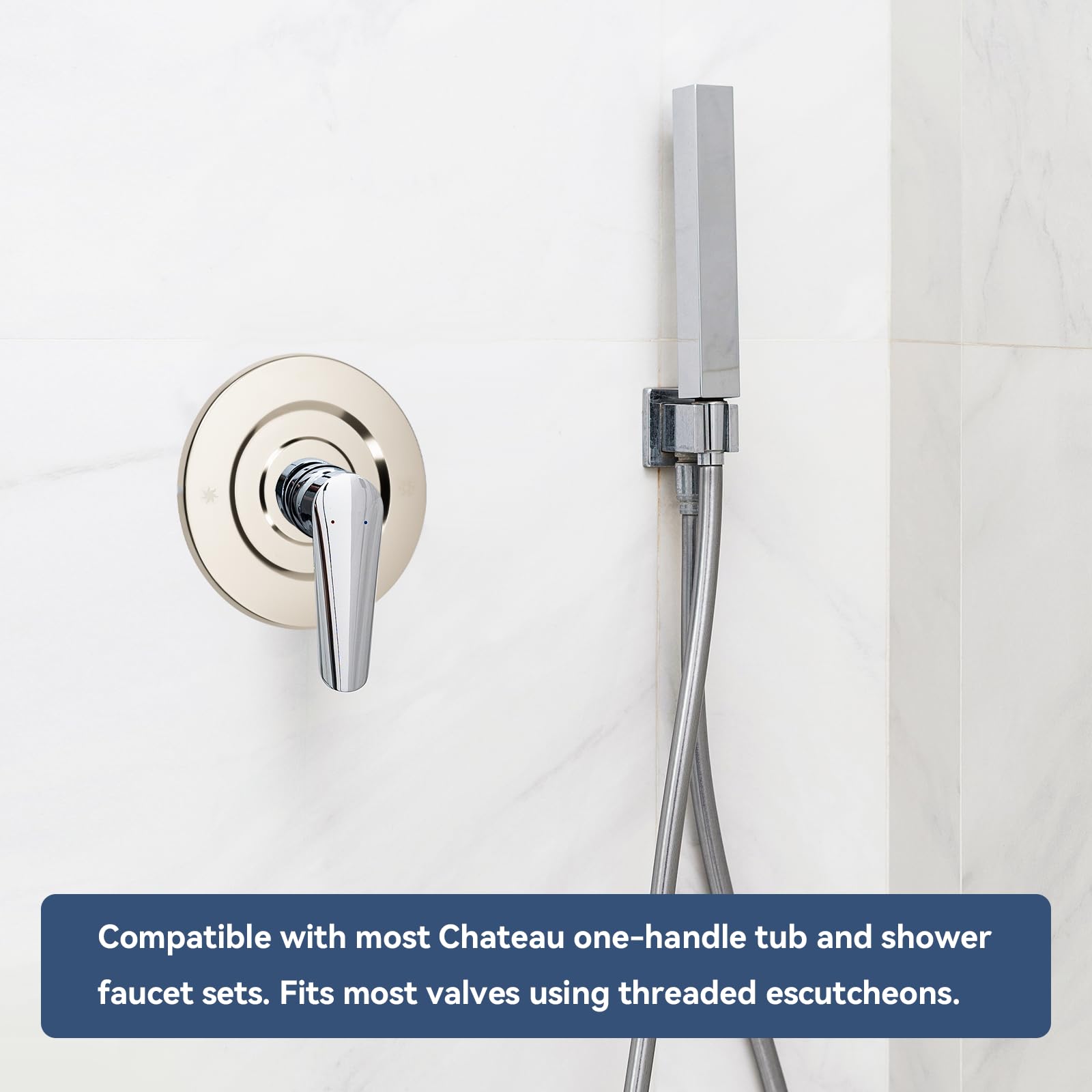 BROQIXIN 16090 Escutcheon Replacement for Moen Chateau Collection,Compatible with One-Handle Tub and Shower Faucets, Brushed Nickel