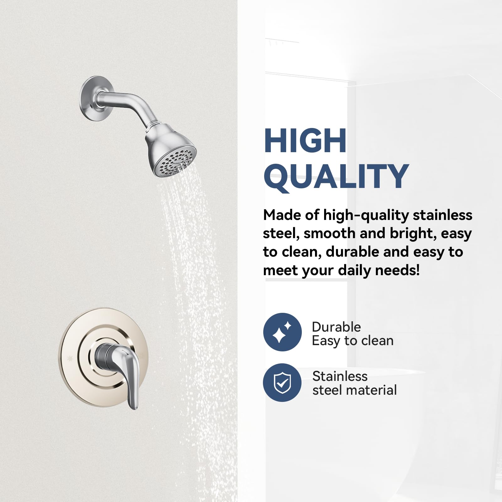 BROQIXIN 16090 Escutcheon Replacement for Moen Chateau Collection,Compatible with One-Handle Tub and Shower Faucets, Brushed Nickel