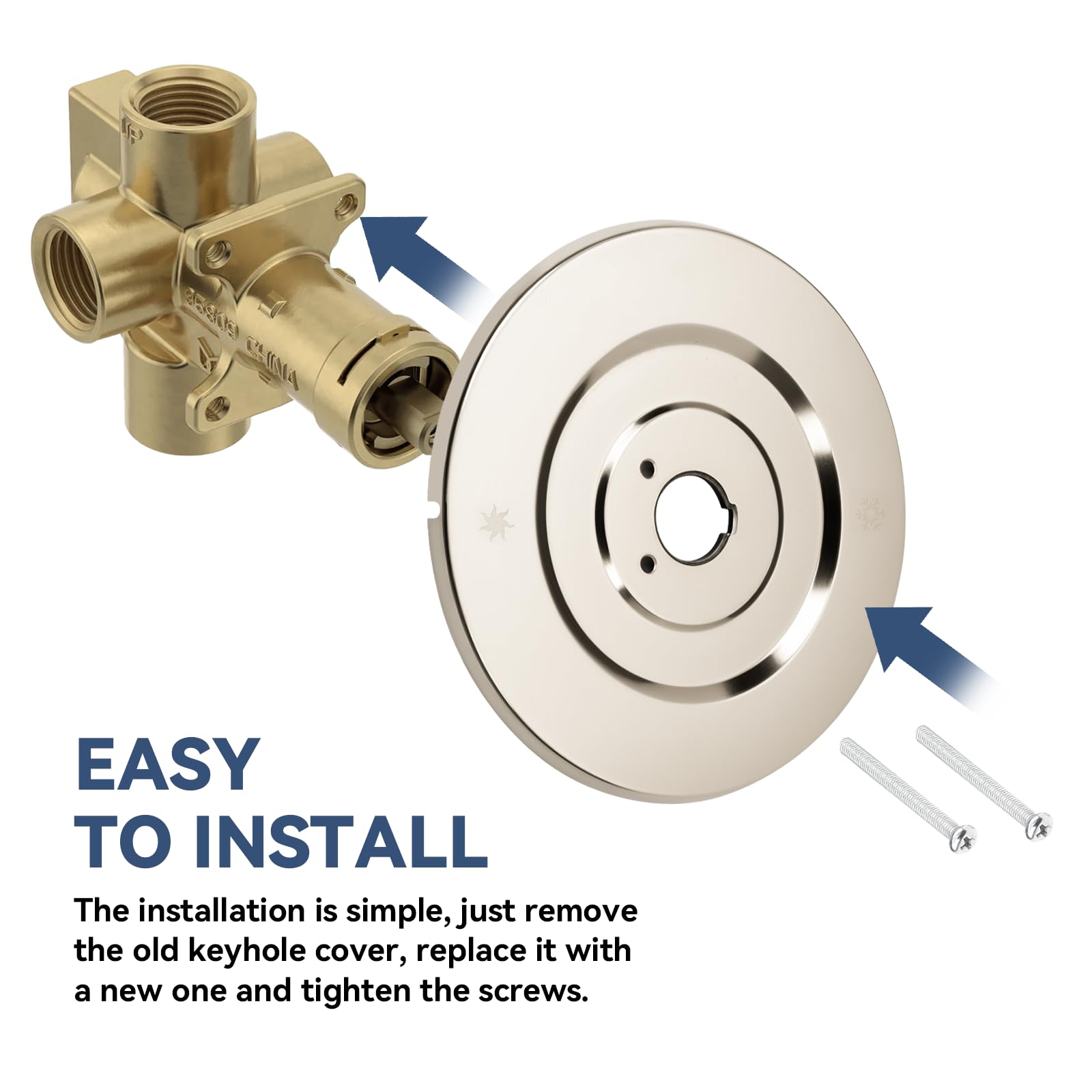 BROQIXIN 16090 Escutcheon Replacement for Moen Chateau Collection,Compatible with One-Handle Tub and Shower Faucets, Brushed Nickel