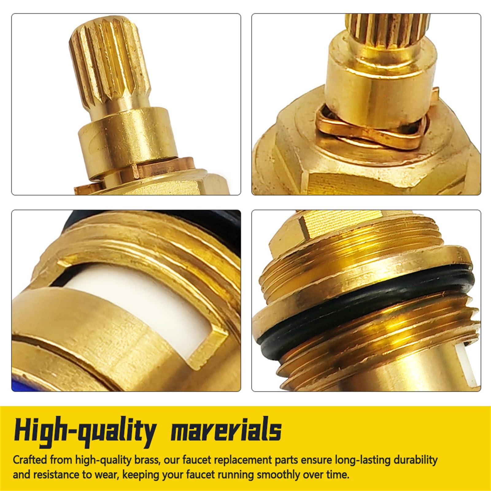 Meyffon 1000187 1000188 Faucet Cartridge Compatible with Kohler Bath Faucet 3/4 Inch Ceramic Valve Cold and Hot Cartridge Counterclockwise Close and Clockwise Close
