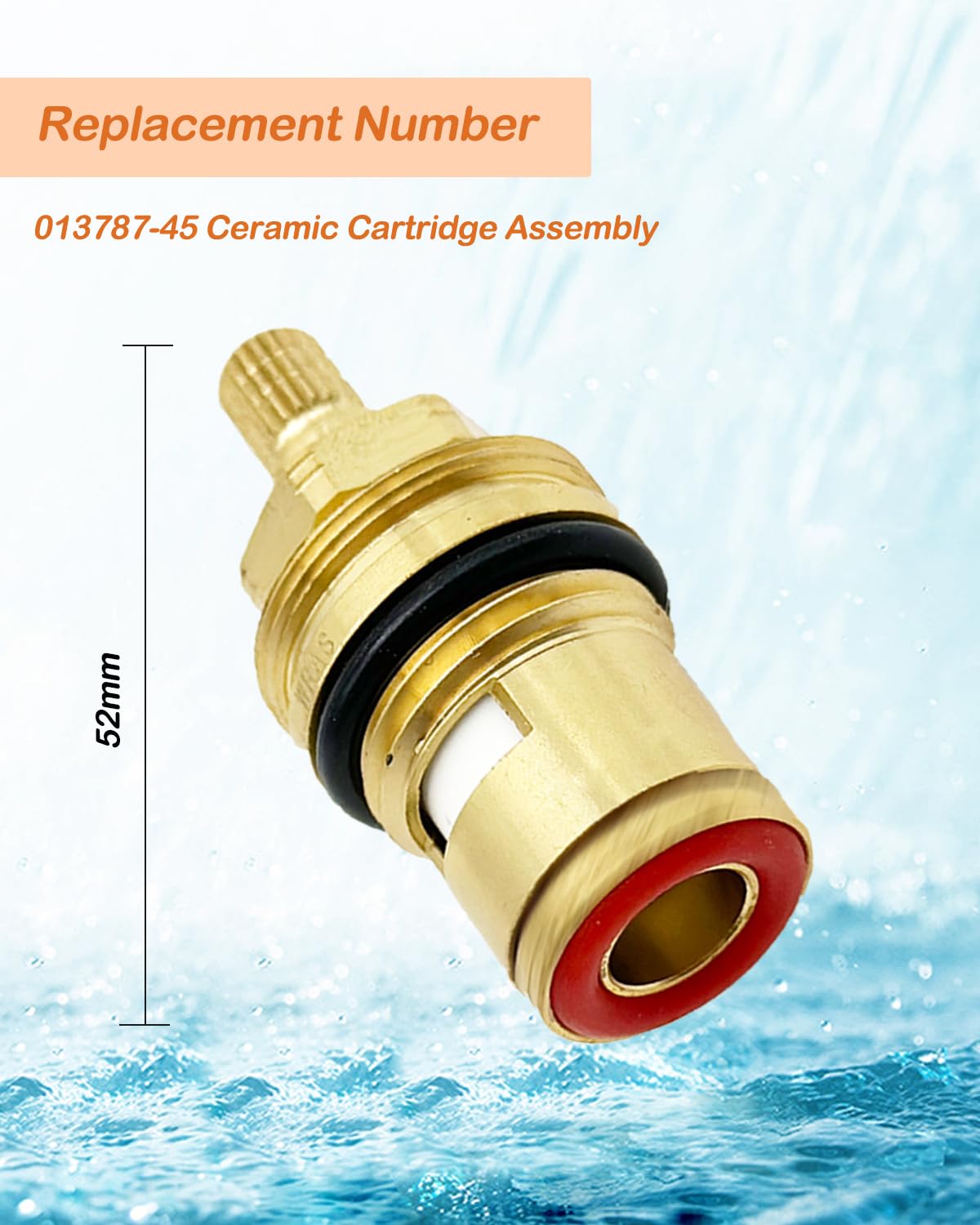013787-45 Ceramic Cartridge Assembly Fits for T&S Brass Faucets, Pressure 20PSI-125PSI Temperature 40F-140F, Ceramic Cartridge Faucet Filter Replacement - HOT