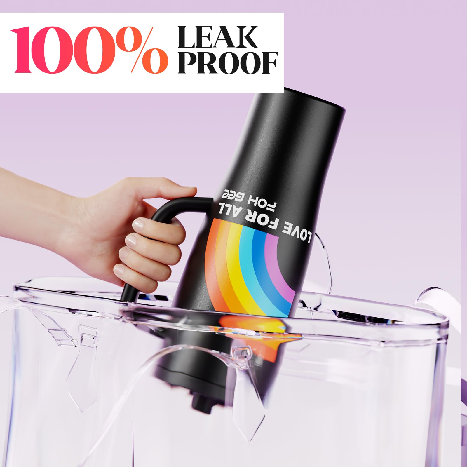 FOHGEE 40oz Tumbler with Handle and Straw Lid【Magnetic lid + Removable built-in straw】100% Leak-proof Travel Coffee Mug, Stainless Steel Insulated Cup, Keeps Cold for 24Hrs (ChillWave Black Velvet)