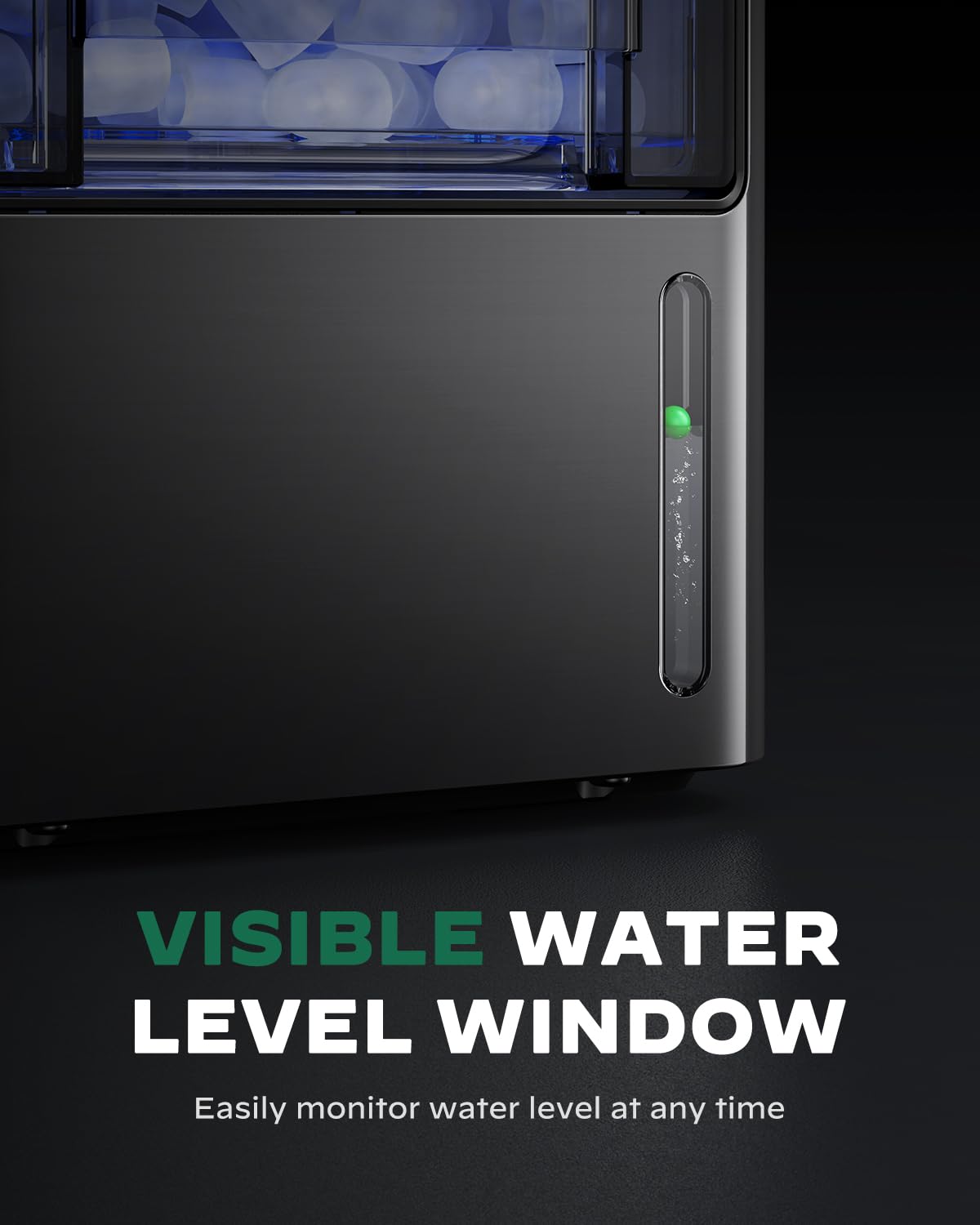 Totnz Ice Makers Countertops,20lb/24h Stainless Steel with Visible Water Level Window, 2 Sizes of Bullet Ice for Home