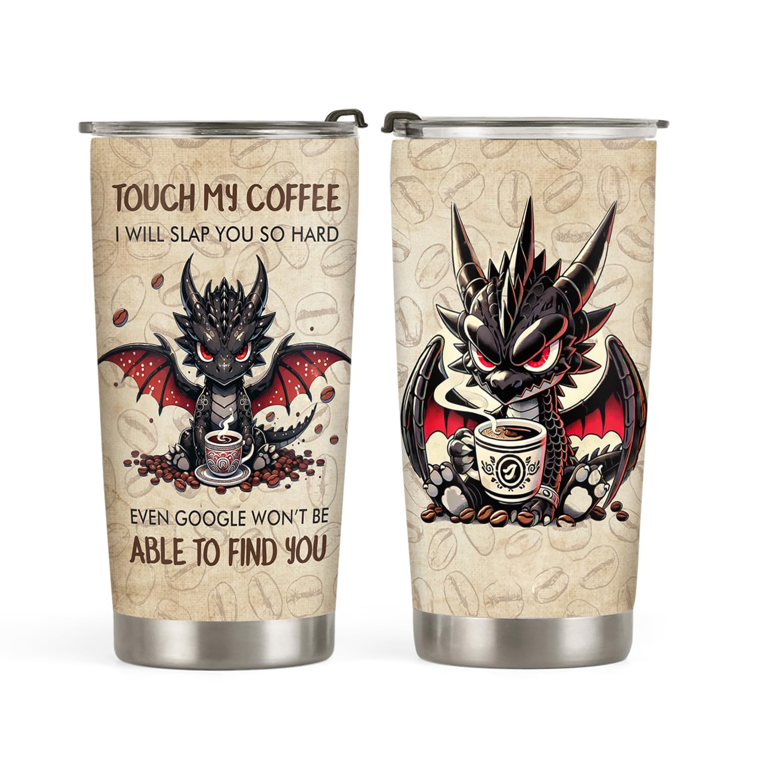 20oz Coffee Dragon Tumbler, Gifts for Coffees Lovers, Dragon Lovers, Coffees Thermos for Women, Men, Stainless Steel Double Wall Vacuum Insulated Coffee Mug, Travel Cup with Lid