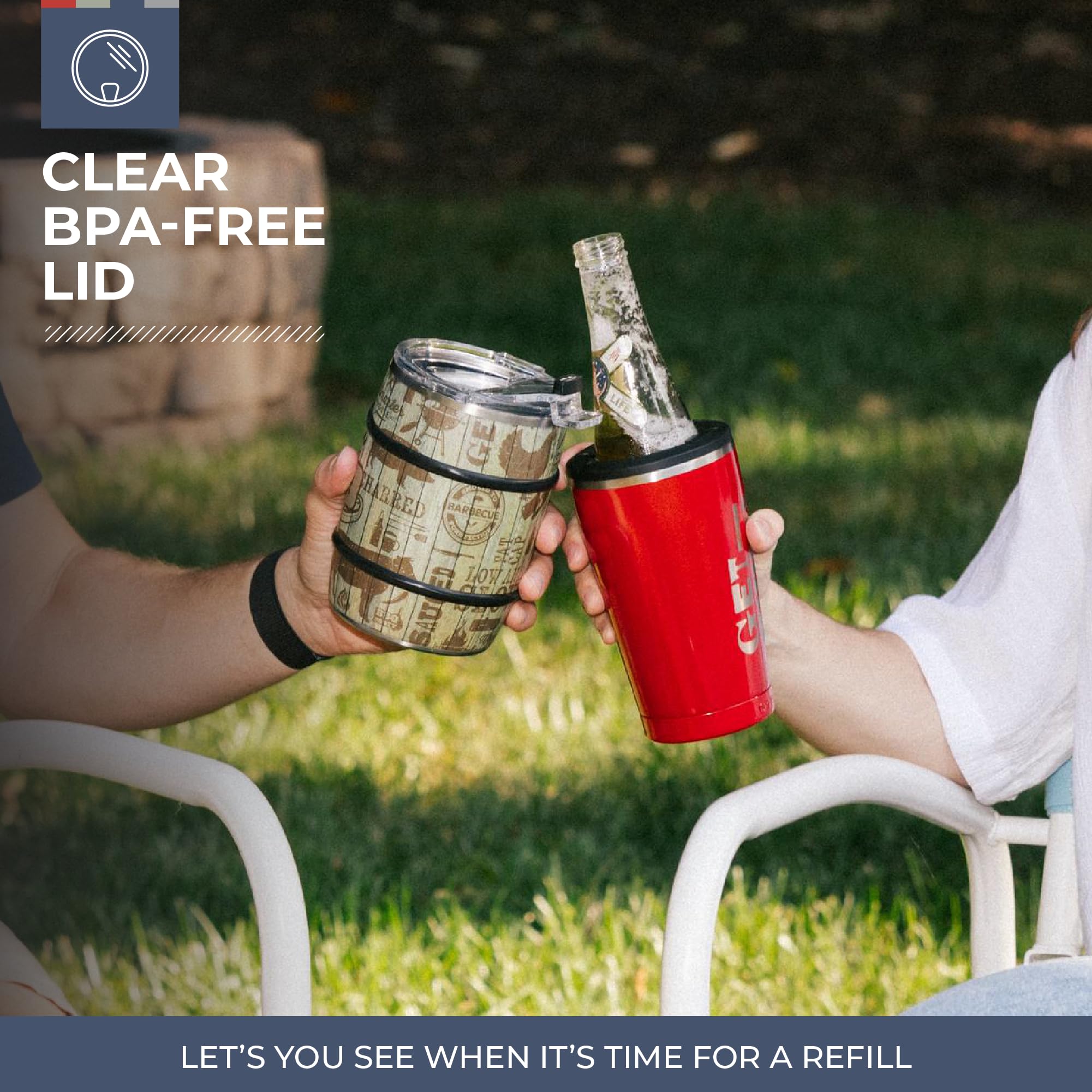 ORCA Double Barrel 24 oz Stainless Steel Insulated Whiskey Barrel Design Cup | Double Walled Vacuum Sealed for Superior Temperature Retention — Official Pitmaster Hydrator Design