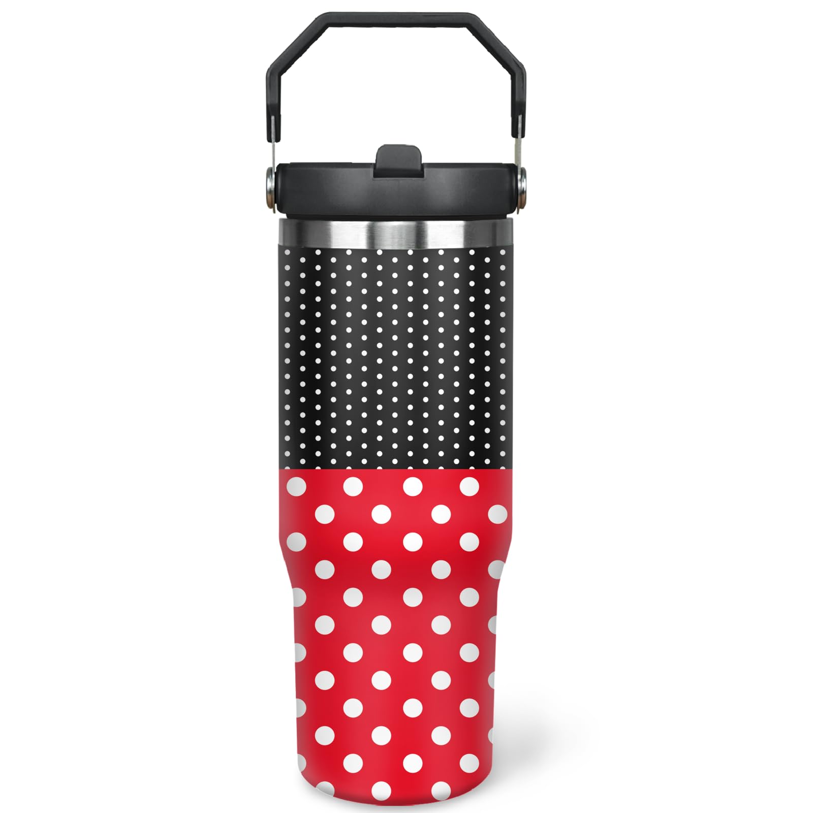 thmasamwr Cute Mouse Tumbler with Lid and Straw, Stainless Steel 30oz Tumbler with Handle, Cartoon Mouse Gifts Coffee Mug Water Bottle Cups for Women and Girls