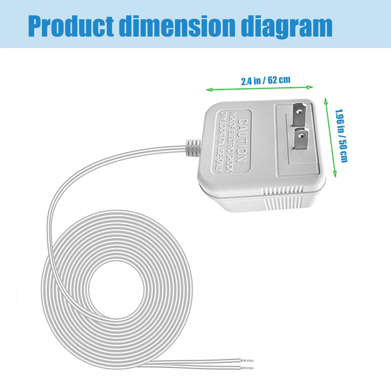 24V Doorbell Power Supply,24V Video Doorbell Power Adapter,Compatible with Arlo Nest Wyze Eufy Ring Doorbell Transformer (White 19.6 Feet)