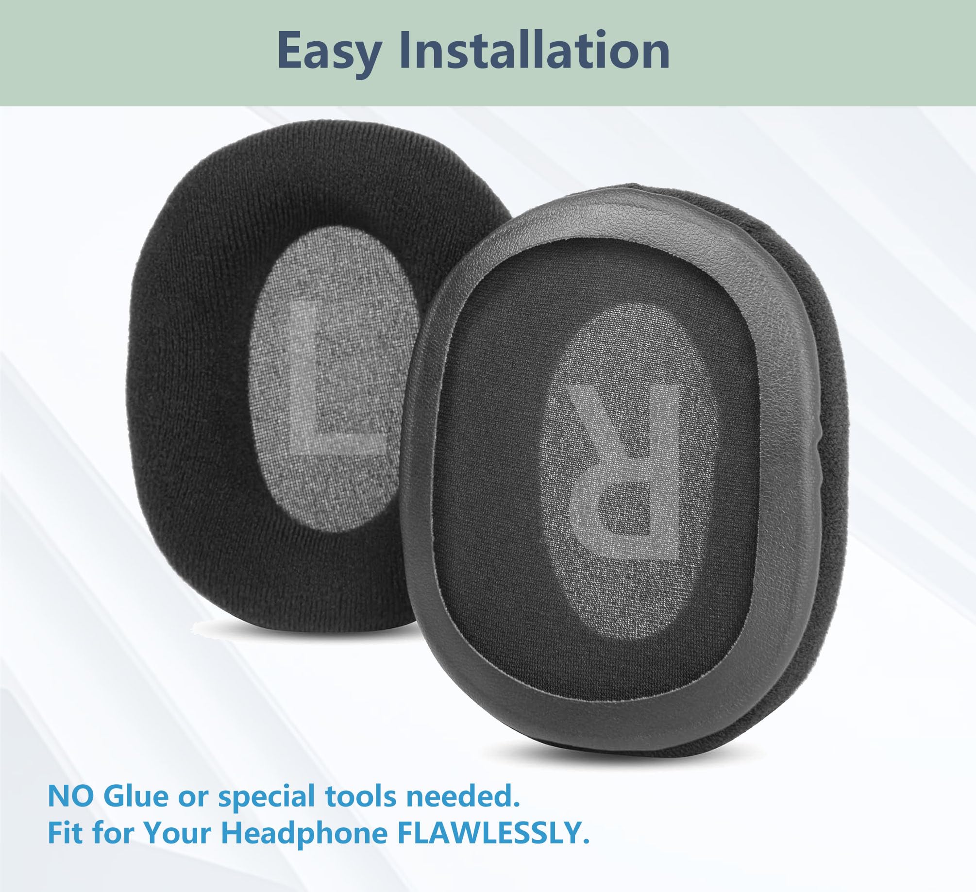 XRHTONG Soft Fabric Replacement Earpads Compatible with Havit H2002D h2002d Headphone Ear Pads Cushion(Soft Fabric/High Density Foam)
