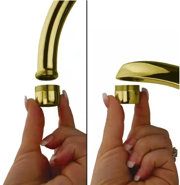Polished Brass Aerator Housing Faucet 1.0 gpm 1.2, 1.5, 1.8, 2.2 flow rates insert Washer Dual/Male/Female Standard Threads (Male Thread, Green 1.5 gpm)