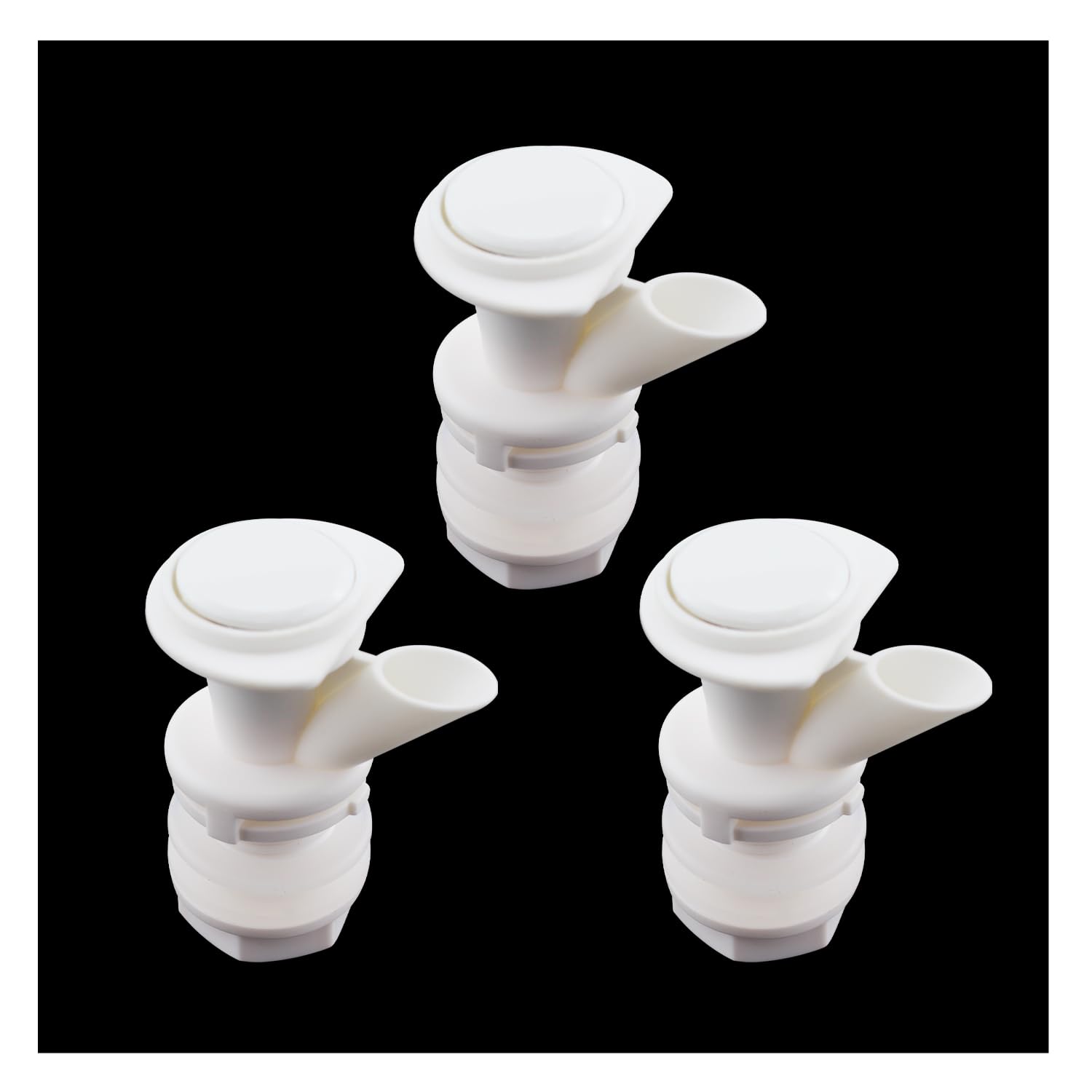 SQXBK 3PCS 60x20mm White Push Button Cooler Tap Replacement Thermos Ice Bucket Tap Suitable for Faucet Replacement