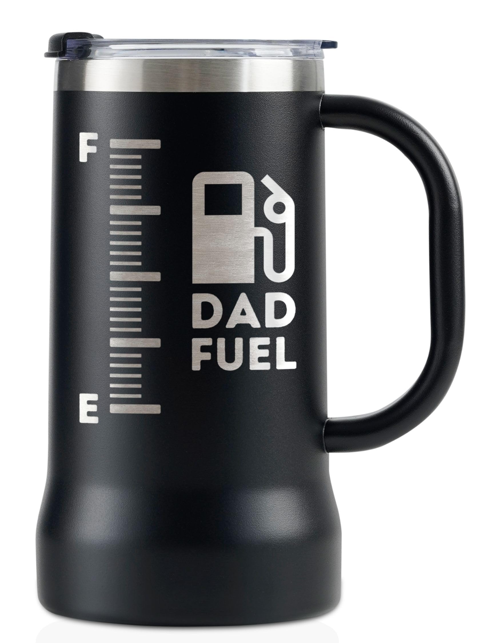 Onebttl Dad Fuel Gifts from Daughter Son, Stainless Steel Beer Stein Tumbler, 24oz Beer Mug with Lid for Father's Day