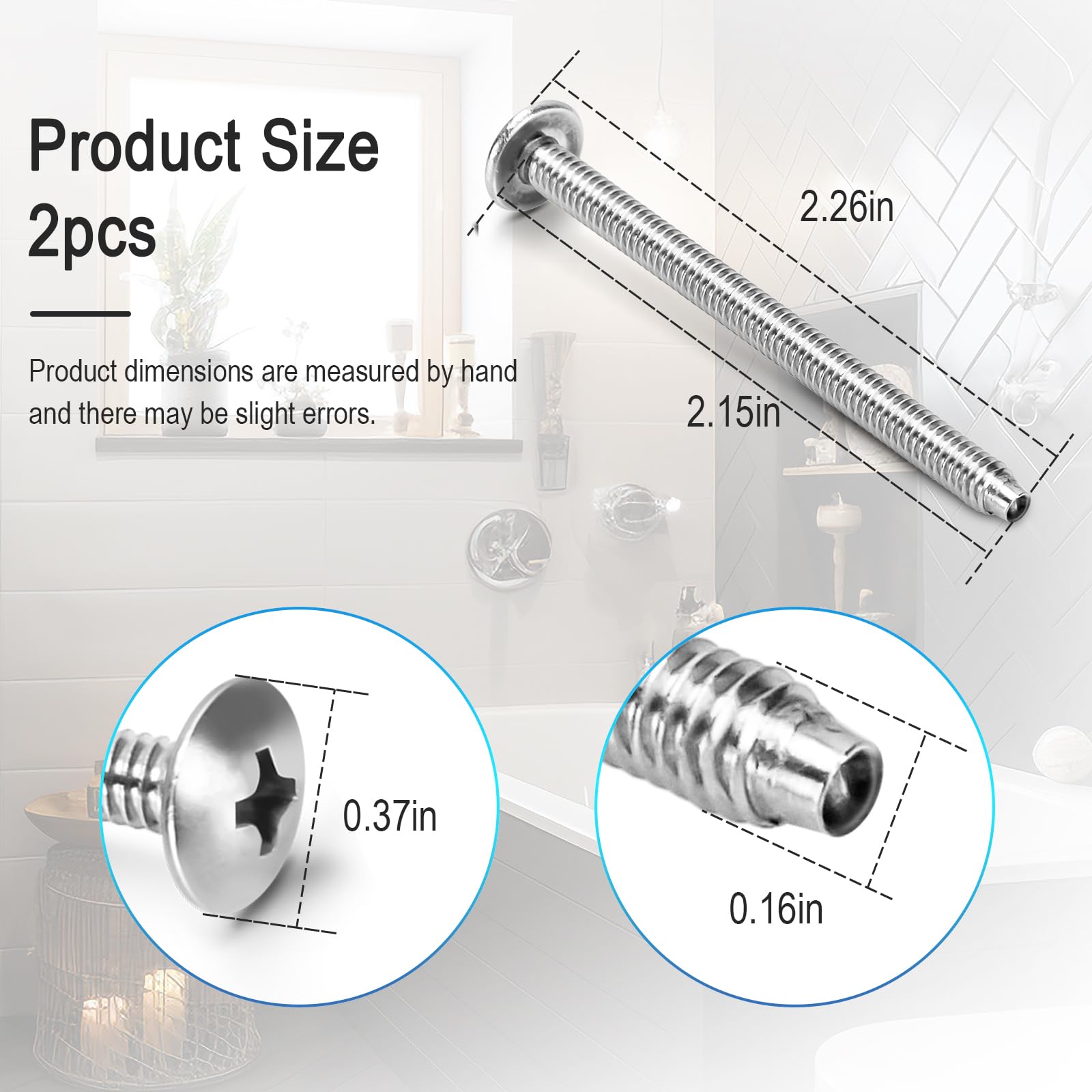 2-Pack 15528 Shower Faucet Escutcheon Screws Replacement for Moen - Escutcheon Trim Screws Shower Handle Cover Plate Screws for One-Handle Tub and Shower Faucets
