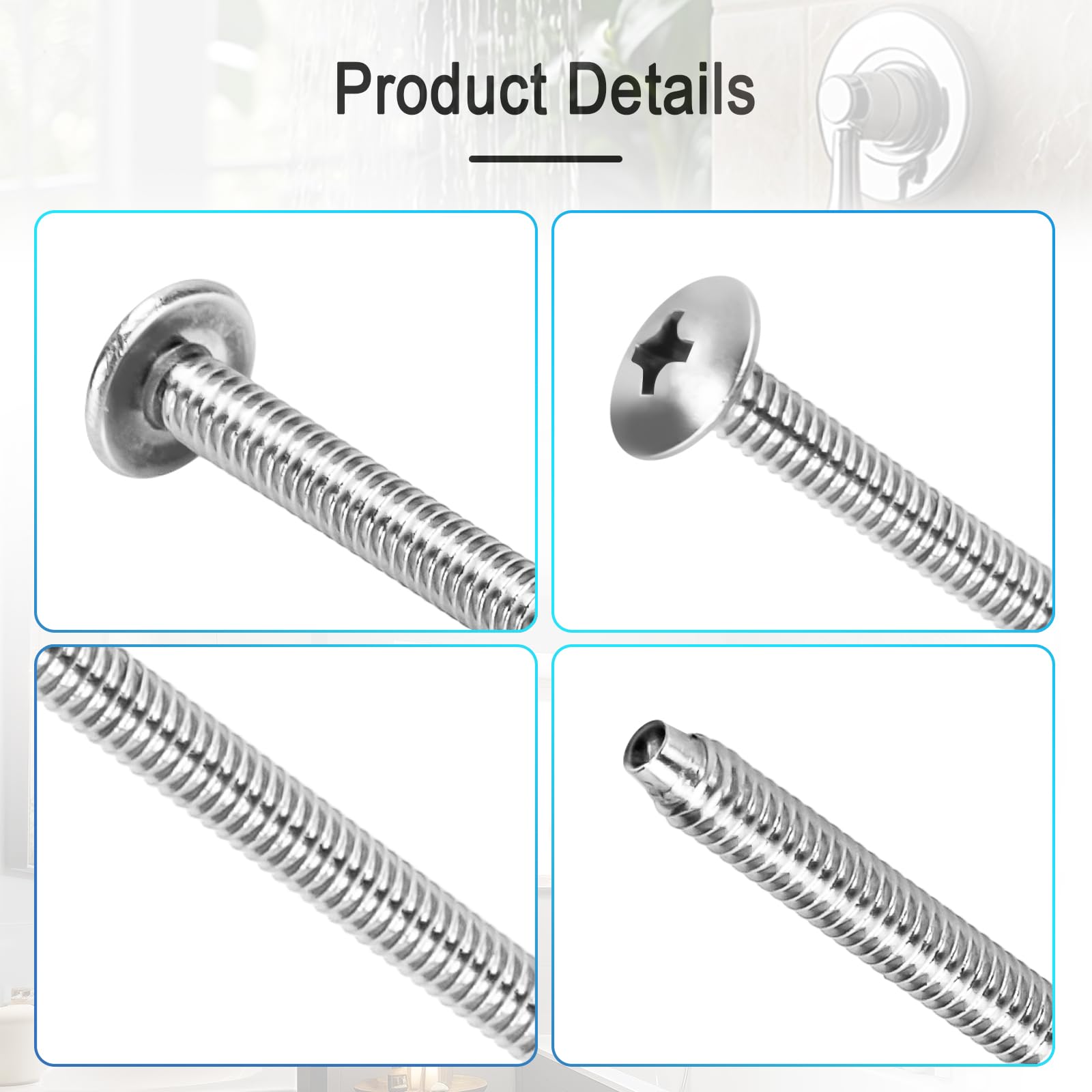 2-Pack 15528 Shower Faucet Escutcheon Screws Replacement for Moen - Escutcheon Trim Screws Shower Handle Cover Plate Screws for One-Handle Tub and Shower Faucets