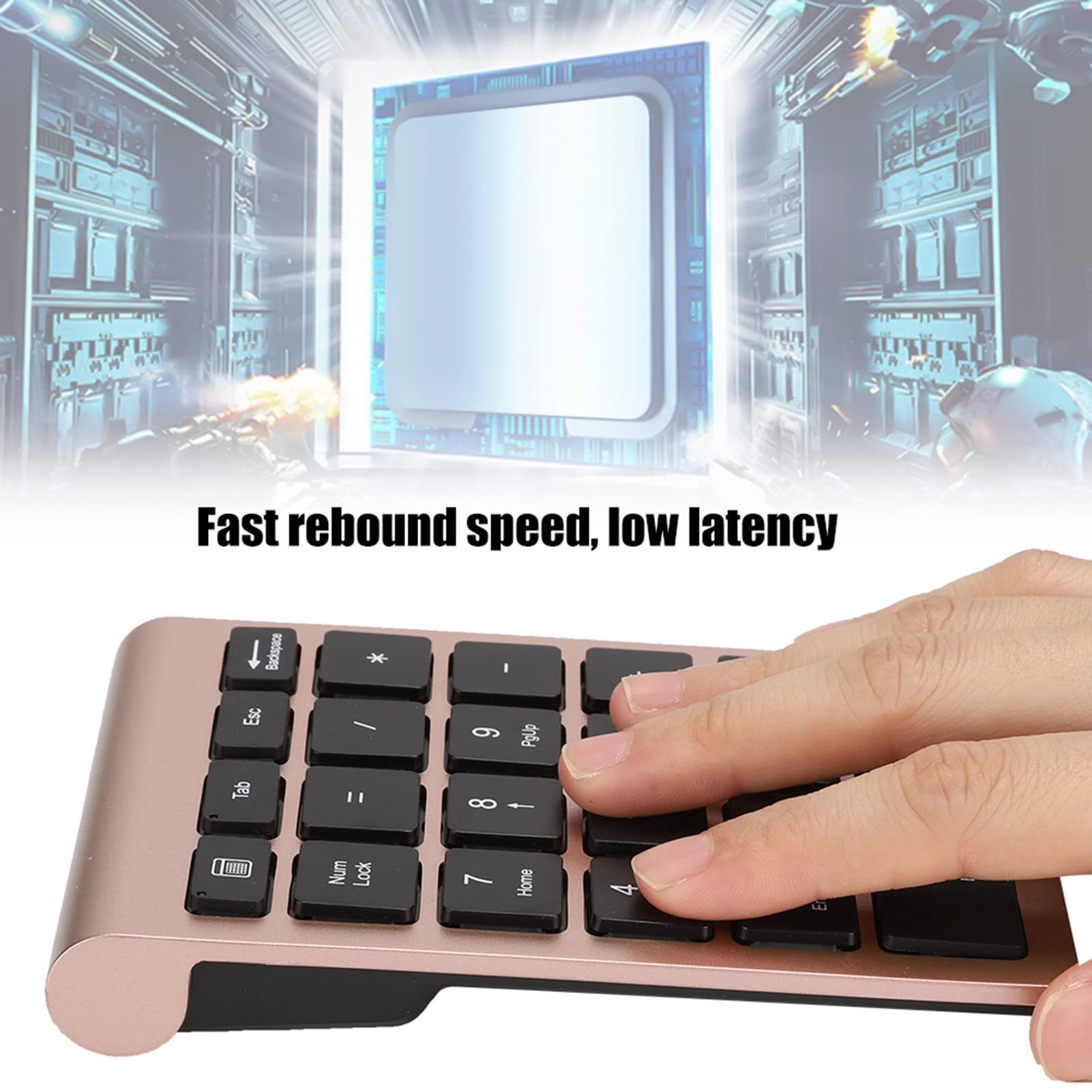 22 Keys Numeric Keypad, Number Pads BT Number Pad 22 Keys BT Number Pad for Laptop Pc Desktop Notebook (Rose Gold)