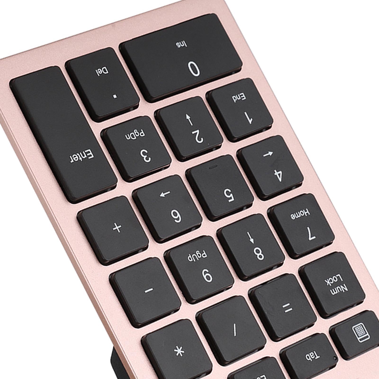 22 Keys Numeric Keypad, Number Pads BT Number Pad 22 Keys BT Number Pad for Laptop Pc Desktop Notebook (Rose Gold)