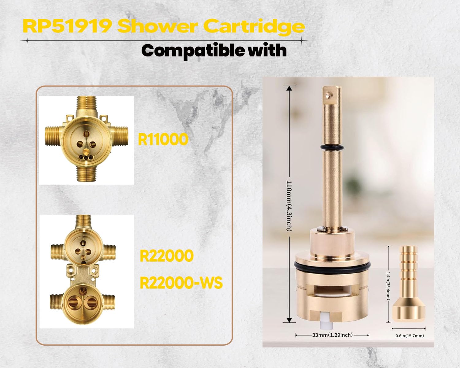 RP51919 Replacement Part for Delta Faucet, 6-Setting Diverter Cartridge for Valve Bodies R11000 and R22000, Also Can Replaces RP51918 3 Setting Diverter Cartridge. (1 Pack)