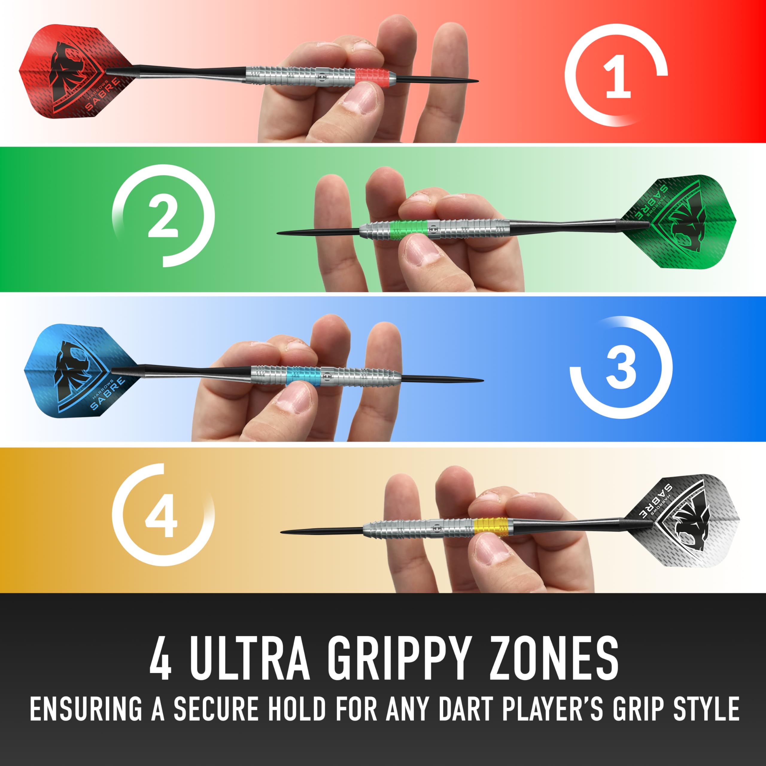 Harrows Sabre 90% Tungsten Steel Tip Darts Set I 21g to 26g All Weights Available I Huge 24pcs Bundle with Spare Shafts, Prime Flights & Travel Case (22 Grams)