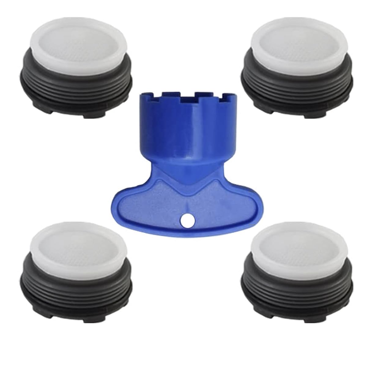 Sink aerator bathroom faucet aerator replacement Faucet Cache with Faucet Aerator Key Removal Tool 4PCS 24 mm, Water Saving Flow Restrictor Set Replacement Part for Bathroom or Kitchen,Male Threads