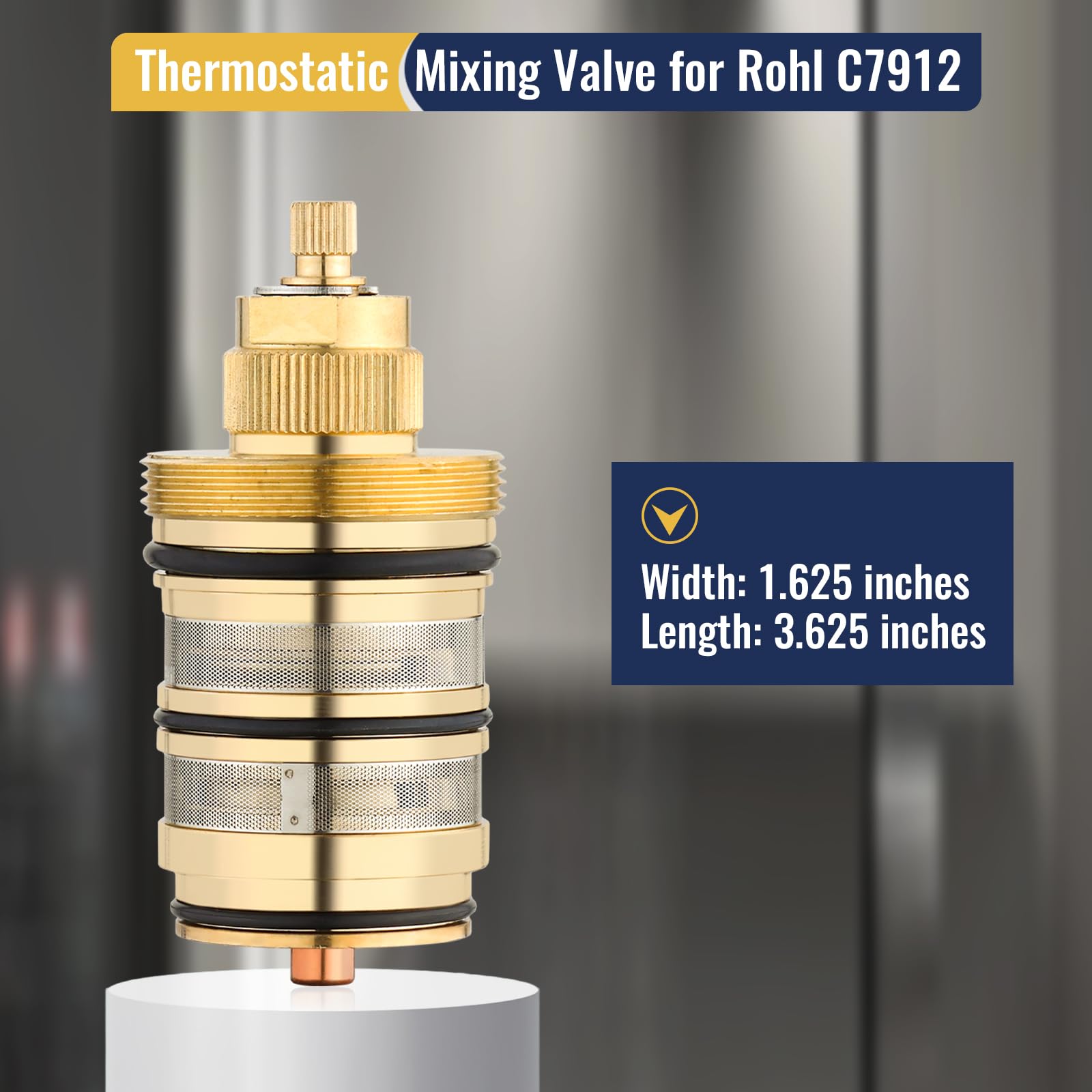 Thermostatic Mixing Valve Cartridge for Rohl C7912, Thermostatic Shower Valve Cartridge Replacement Plumbing Part for Concealed Shower Valve