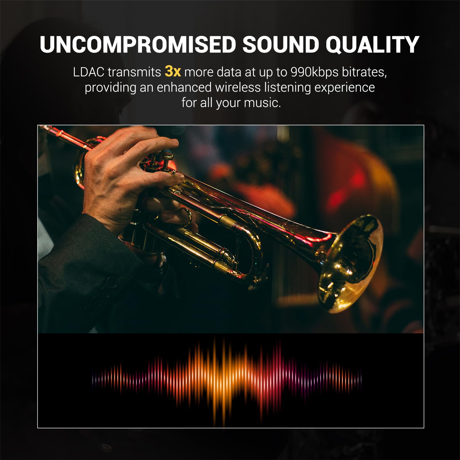 OneOdio Focus A5 Wireless Over-Ear Headphones, Hybrid Active Noise Cancelling, 75H Playtime, Hi-Res LDAC Wireless Audio, Bluetooth 5.4, Built-in Mic for Clear Calls, Low Latency Game Mode