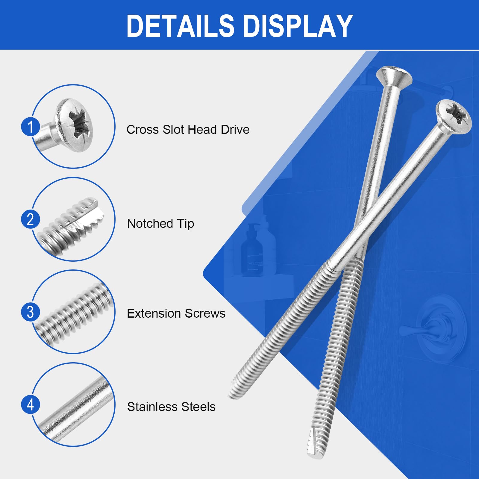 RP12630 Longer Escutcheon Trim Screws for Delta Faucet Escutcheon - Shower Escutcheon Screws for Valves Roughed-in Too Deep, Plumbing Replacement Parts for Delta Tub and Shower System (2 Pack)