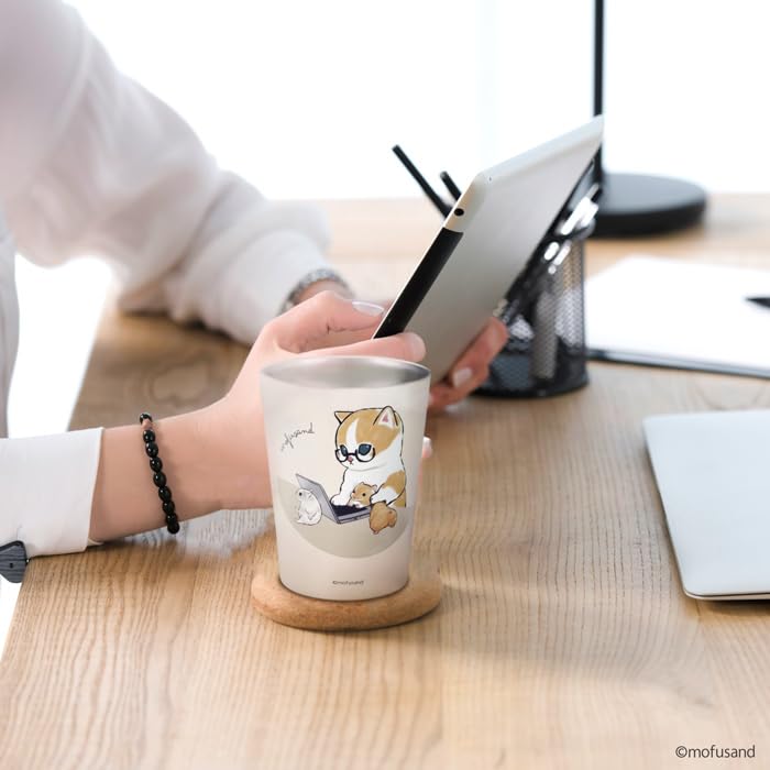 東亜金属(Toa) mofusand 53-2035 2-Way Vacuum Double Layer Tumbler, M, Office, Work Desk, Cup, Hot and Cold Insulation, Holder, Cup, Cute, Cat
