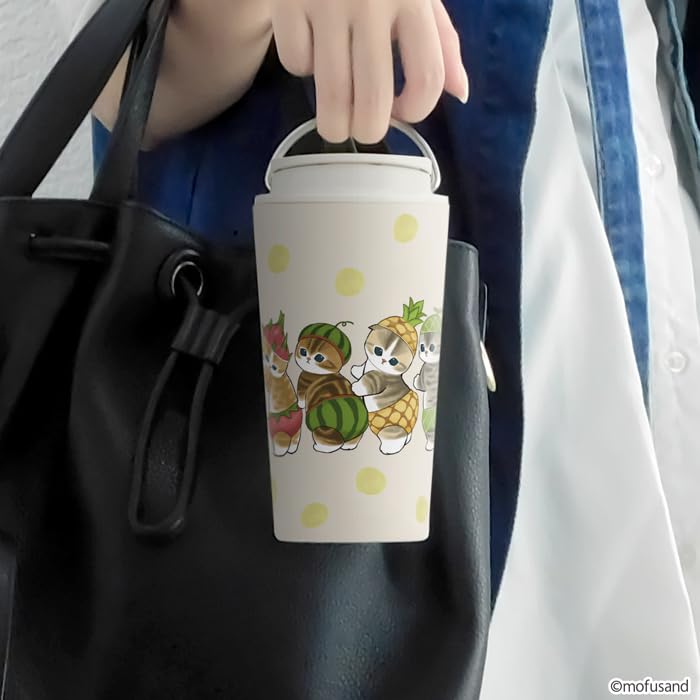 東亜金属(Toa) mofusand Vacuum Double Layer Carry Tumbler, 12.2 fl oz (360 ml), Handle, Lid Included, Mug, Hot or Cold Insulated, Cute, Cat 53-2181