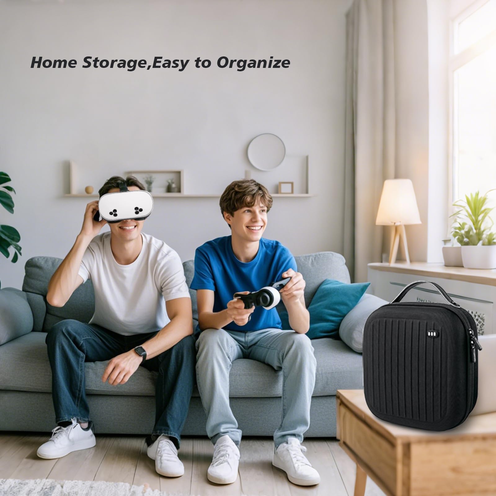 Krypthos Hard Carrying Case Compatible with Meta Quest 3S/Quest 3/Quest 2/Vision Pro, Portable VR Gaming Headset and Touch Controllers Case with Lens Protector, for Travel and Home Storage (Black)