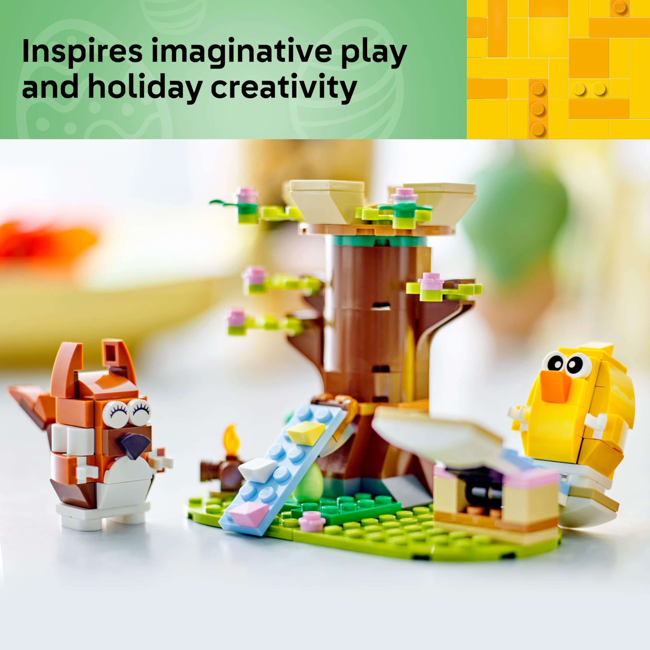 LEGO Spring Animal Playground Building Toy - Pretend Play Set with Squirrel and Bird Figure for Boys and Girls, Ages 8+ - Easter Basket Gift for Kids - 40709