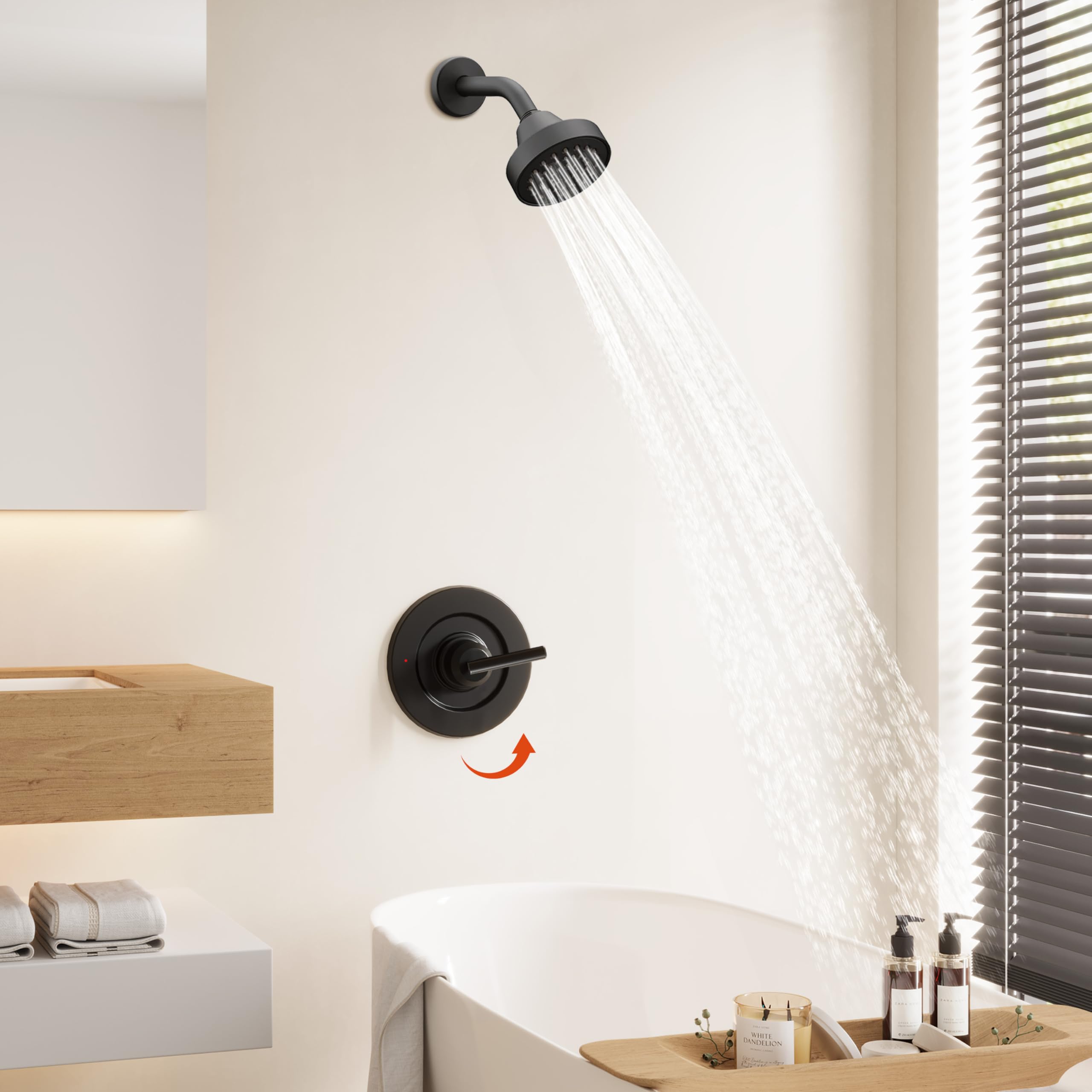 Replacement for Moen T2901BL Gibson Posi-Temp Valve Trim Kit-Shower Trim Kit Only, Shower Lever Handle, Matte Black