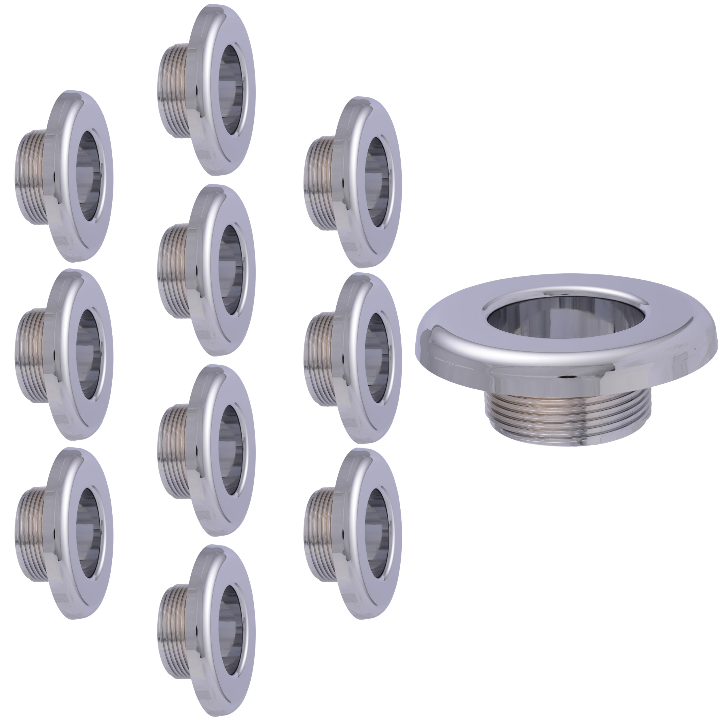 Holdrite Fixture Outlet Box Escutcheon, Pack of 10, Large Hole 3-3/4 Inch OD, Chrome Trim Cover, Copper, PEX, CPVC, HR-F-CHL