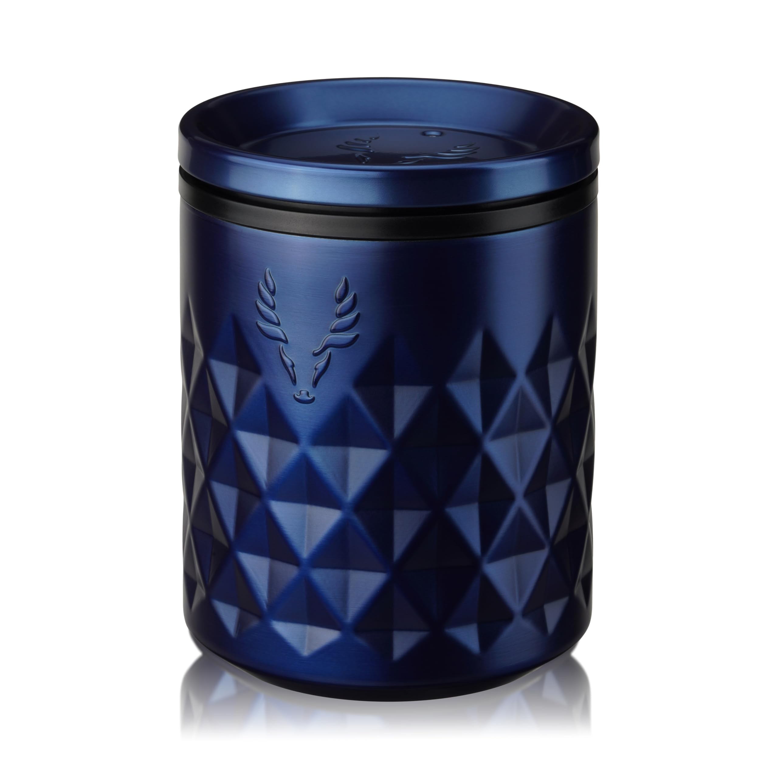 Viski Paragon Cocktail Tumbler Insulated Cocktail Cups, Insulated Rocks Tumbler Stainless Steel Whiskey Glasses with Ceramic Coating Blue 12oz Set of 1