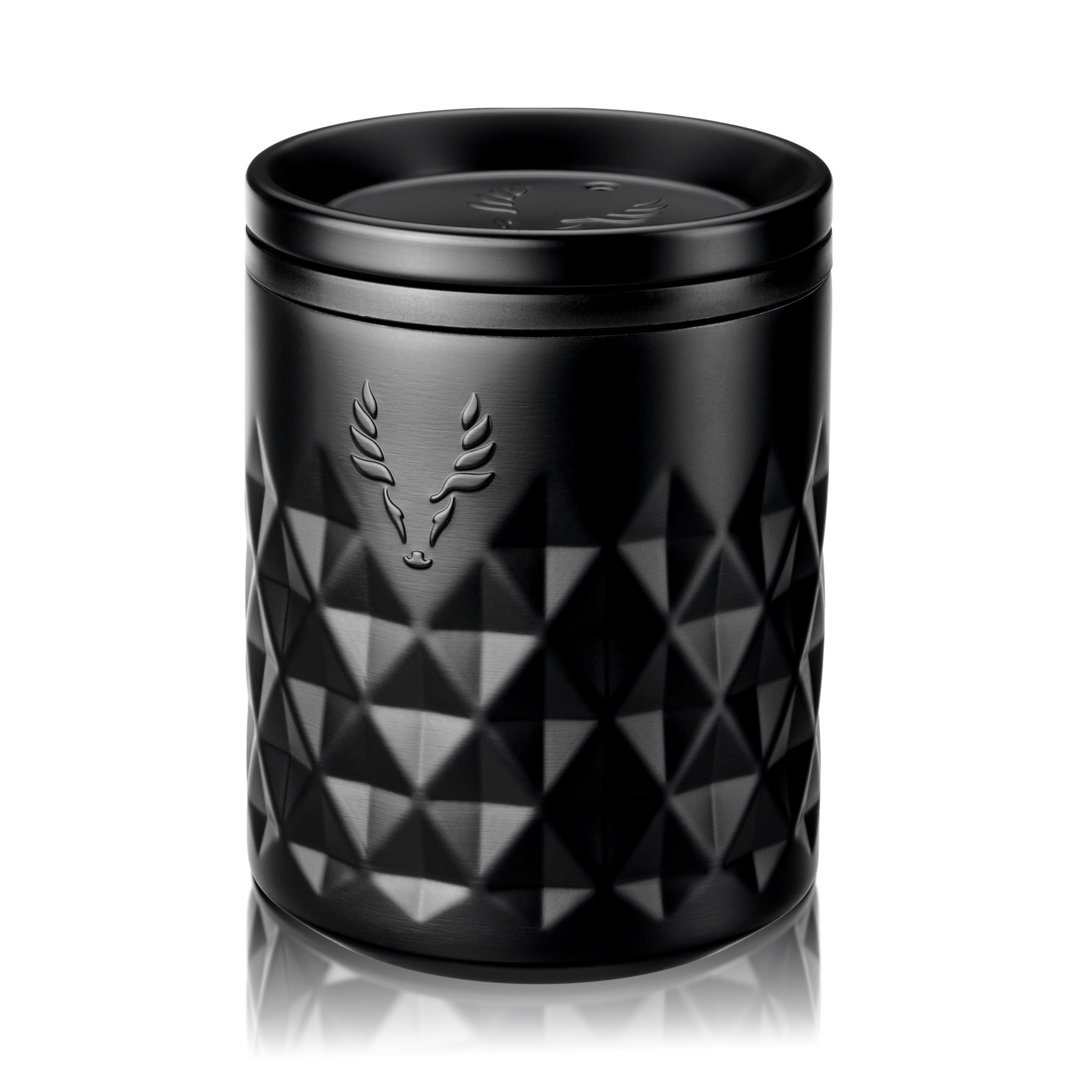 Viski Paragon Cocktail Tumbler Insulated Cocktail Cups, Insulated Rocks Tumbler Stainless Steel Whiskey Glasses with Ceramic Coating Black 12oz Set of 1