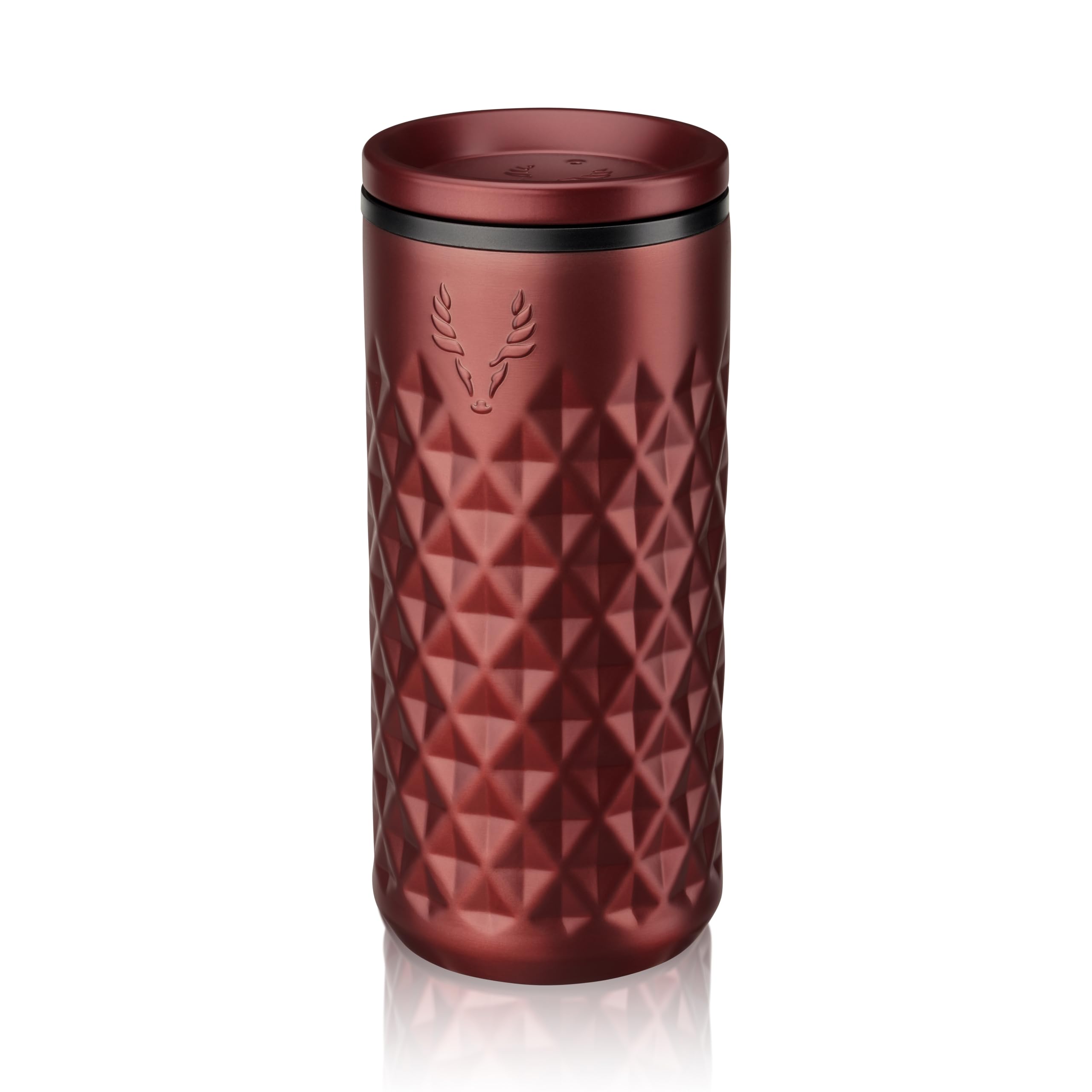 Viski Paragon Insulated Cocktail Tumbler, Insulated Highball Glasses Stainless Steel Highball Glasses with Ceramic Coating 16oz Pink Set of 1
