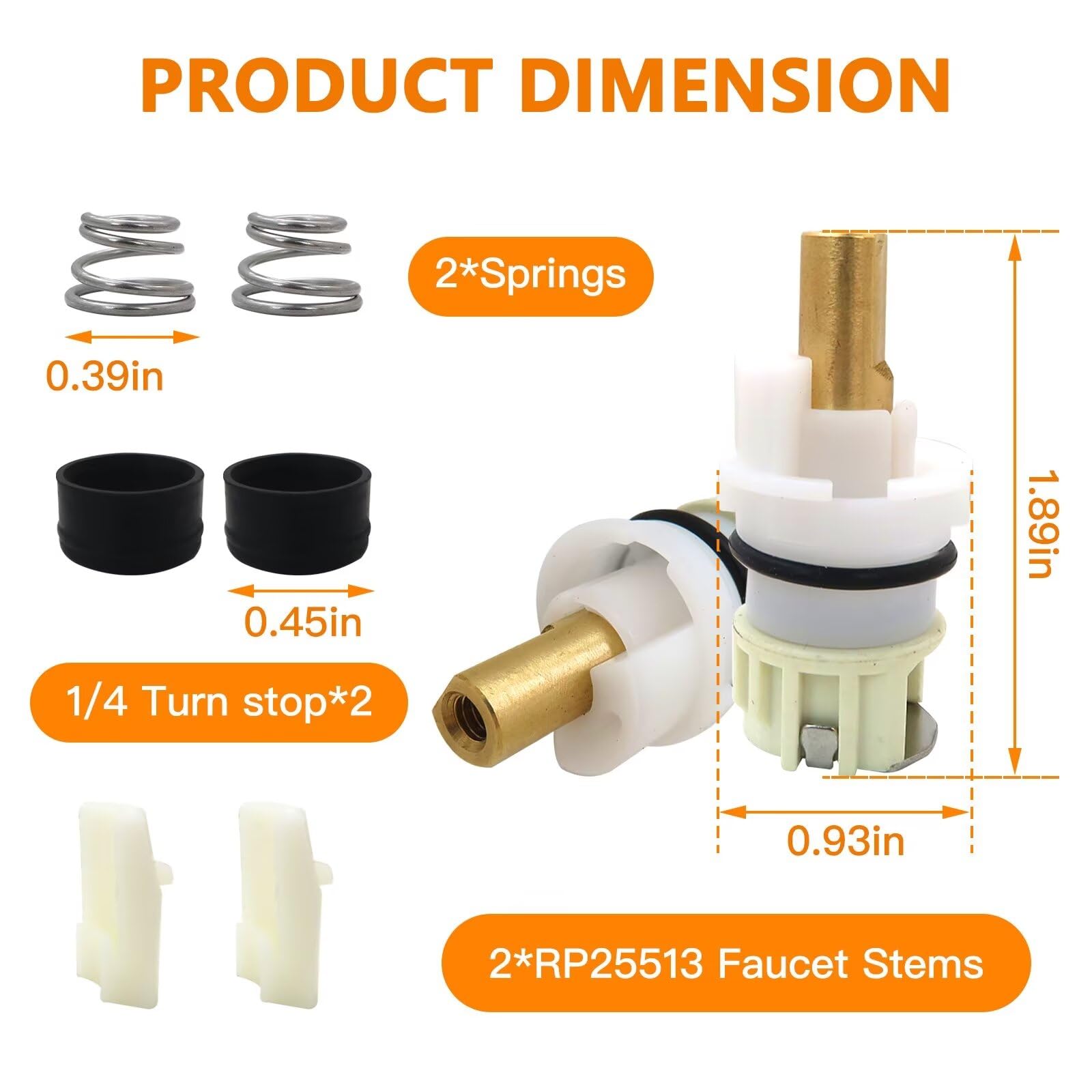 Aiyumise For Delta Faucet Stem Assembly RP25513-2 Pack - Compatible for Most Delta Two Handle Kitchen, Bathroom & Bathtub Faucets - Lasting Replacement Parts for Smooth Water Flow