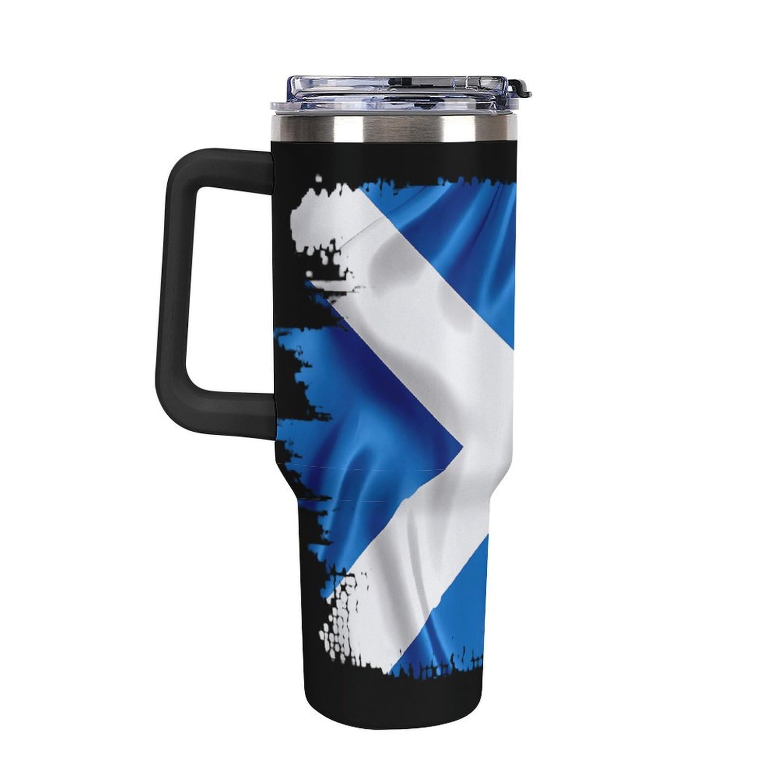 Scotland Scottish Flag 40 Oz Tumbler with Handle And Straw Lid,Insulated Reusable Stainless Steel Travel Glass Mug 40 Ounces