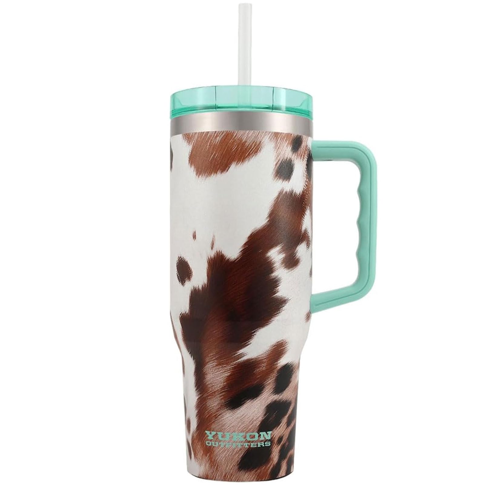 Yukon Outfitters Fit Forty 40oz Double Wall Vacuum Insulated Stainless Steel Tumbler with Reusable Straw & Ergonomic Handle | For Hot or Cold Beverage, Buckle Bunny