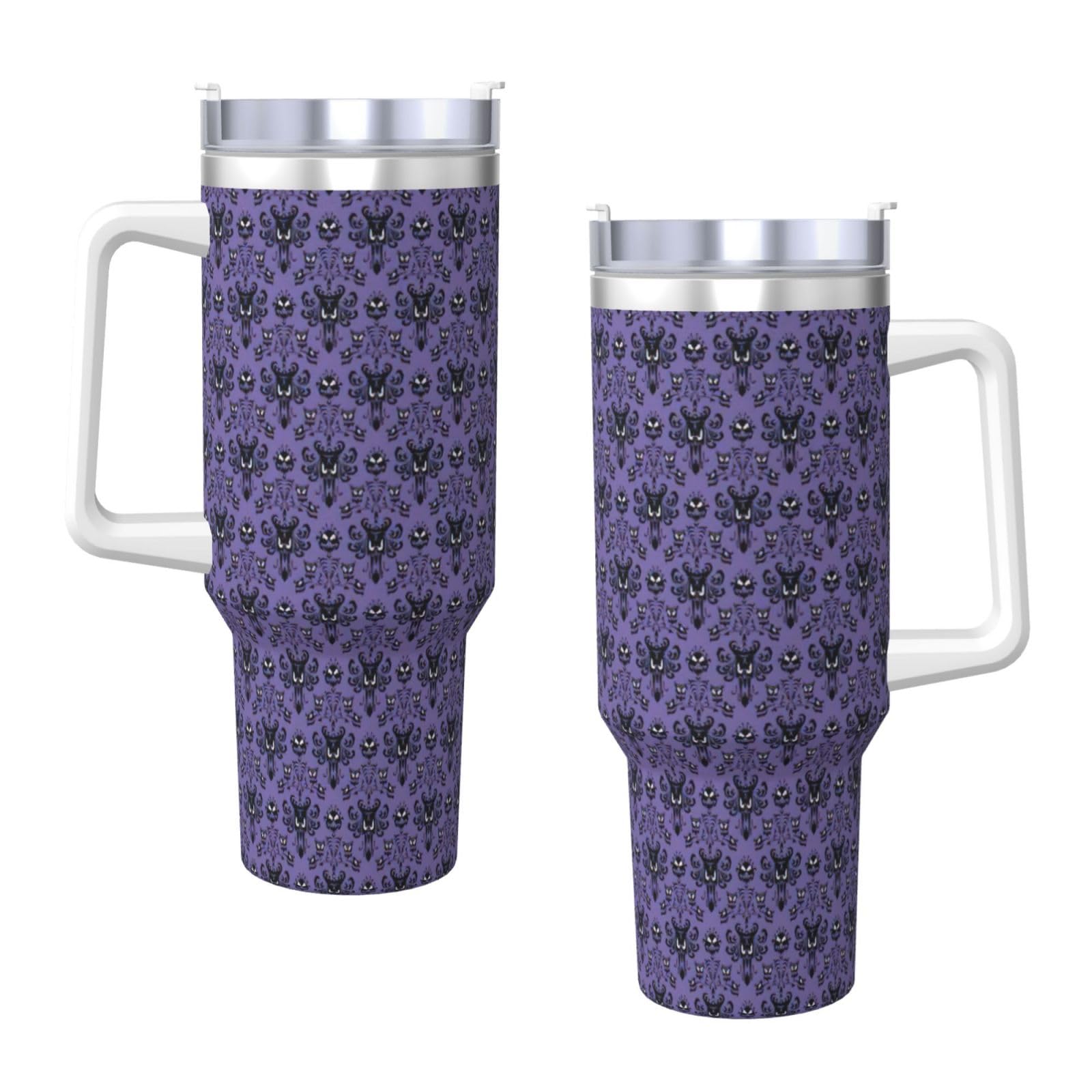 Haunted Mansions Print Insulated 40 Oz Stainless Steel Coffee Cup Thermos Travel Home Office Use Outdoor